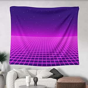 Amazon.com: Synthwave Tapestry, Retro Futuristic Wall Art, Vaporwave ...