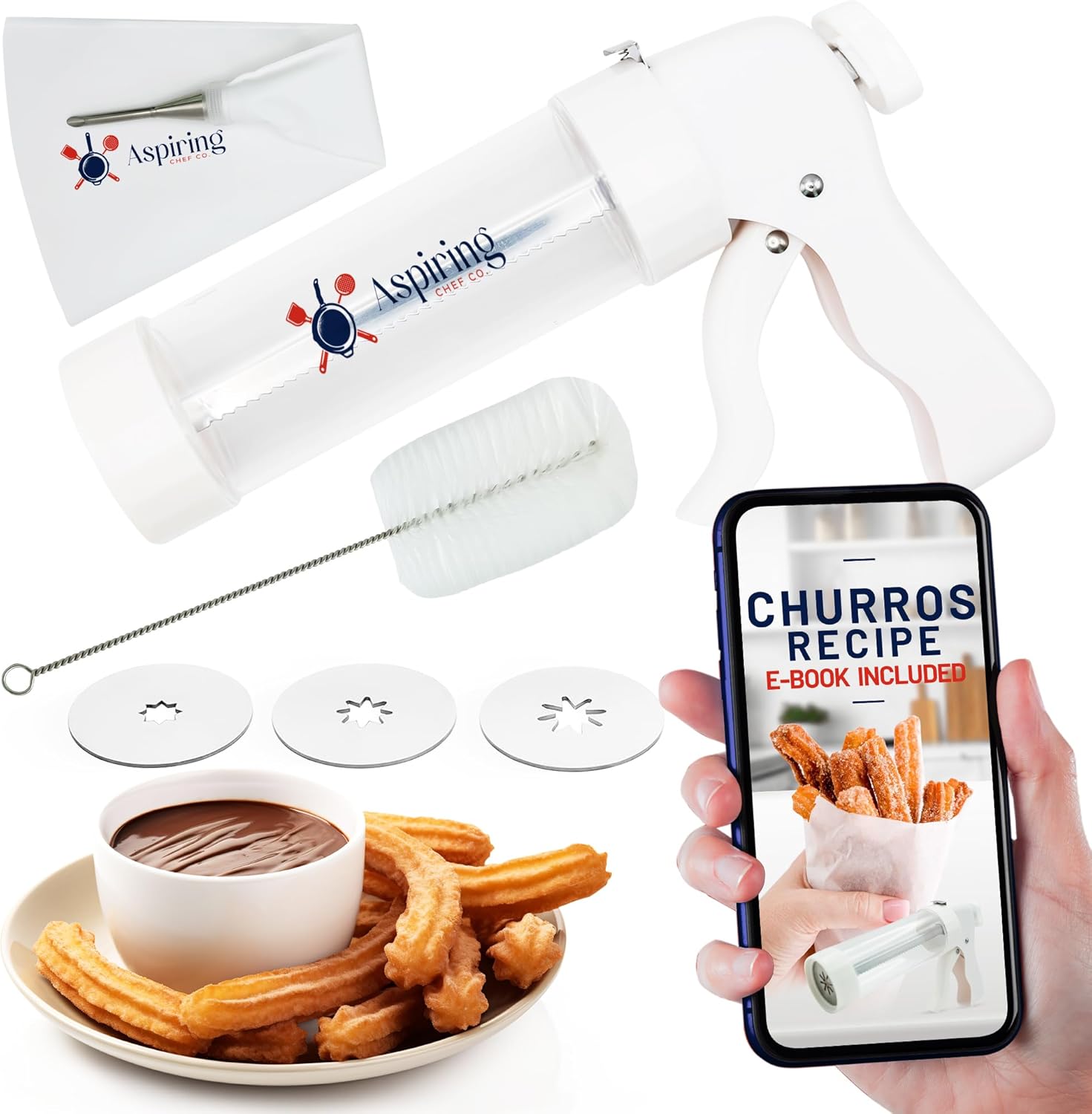 Amazon.com: Churro Maker Machine Kit – Easy-to-Use Churro Gun with ...