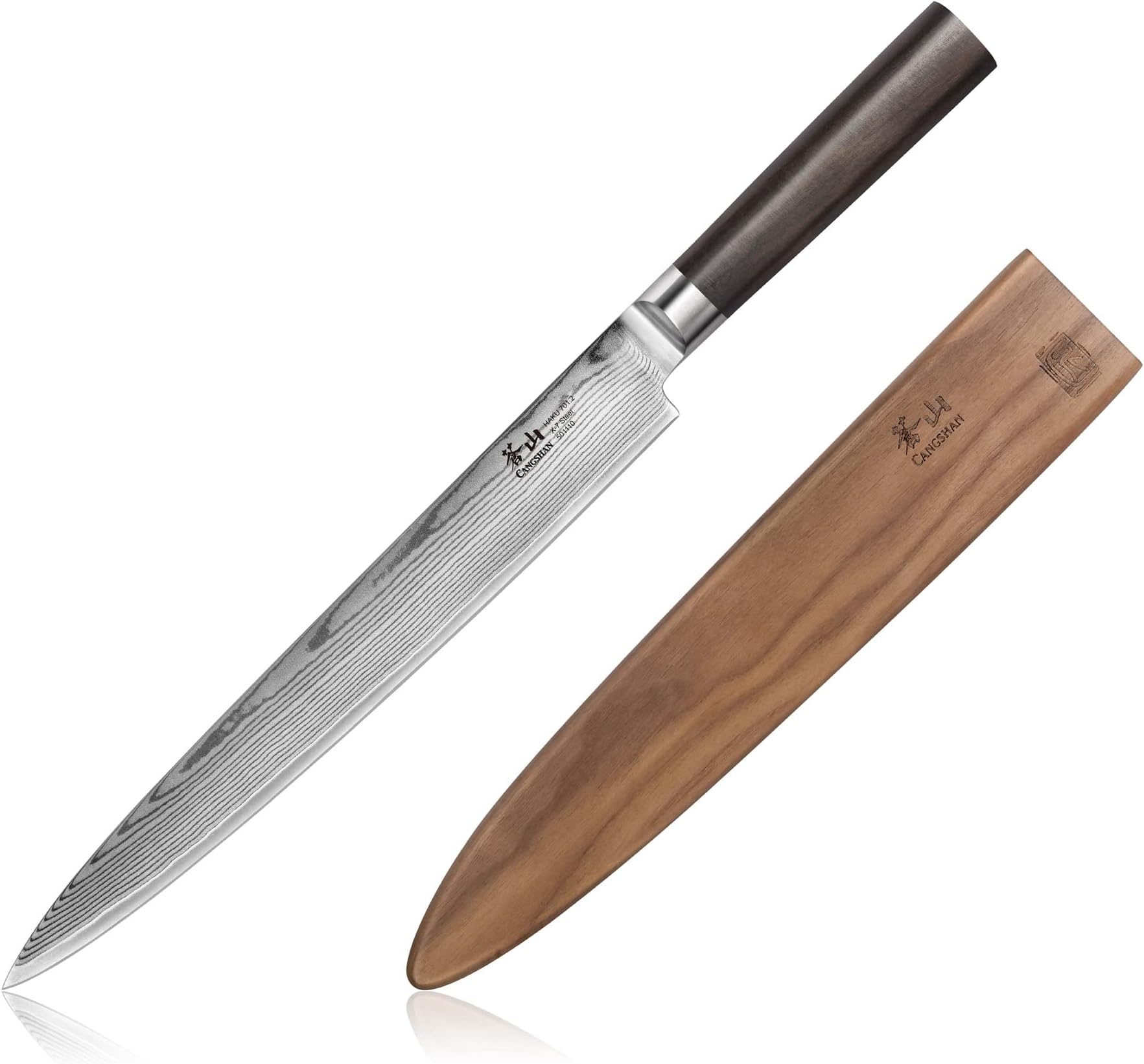 Amazon.com: Cangshan YARI Series X-7 Damascus Steel 8-inch Sashimi ...