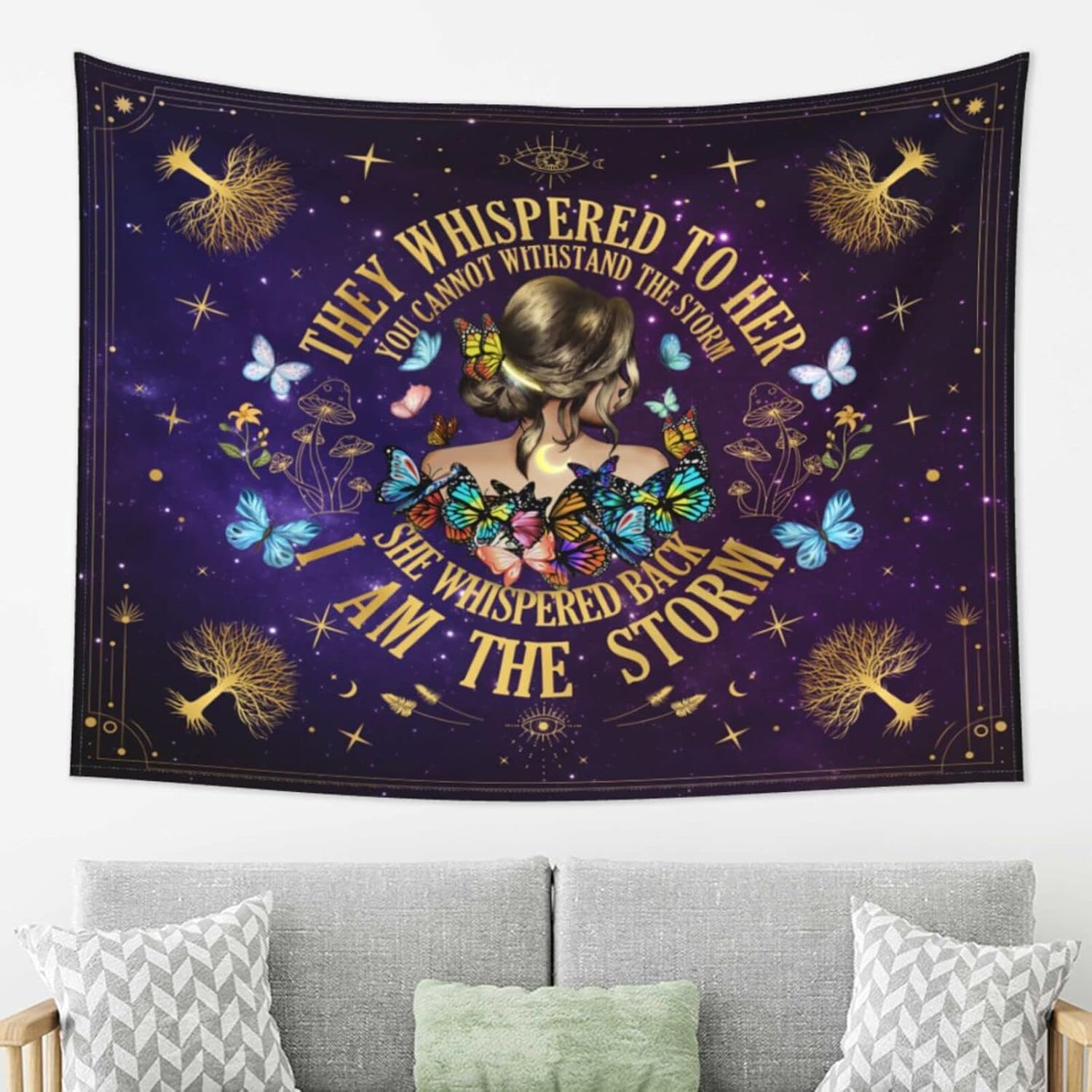 Amazon.com: Inspirational Quote Tapestry,They Whispered to Her You ...