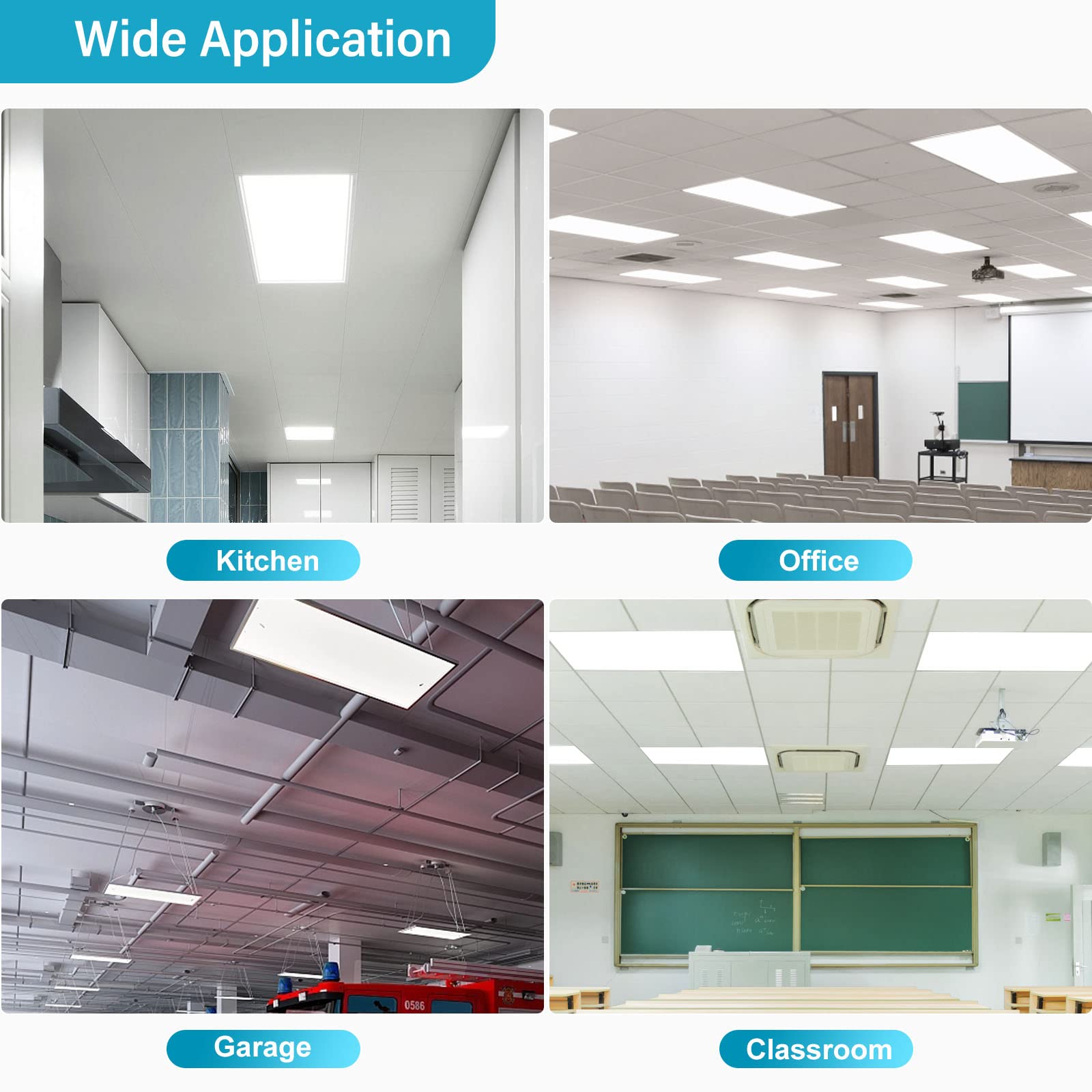 Aphyni 6PACK 2x4 LED Flat Panel Light - 55W 6600LM LED Drop Ceiling ...