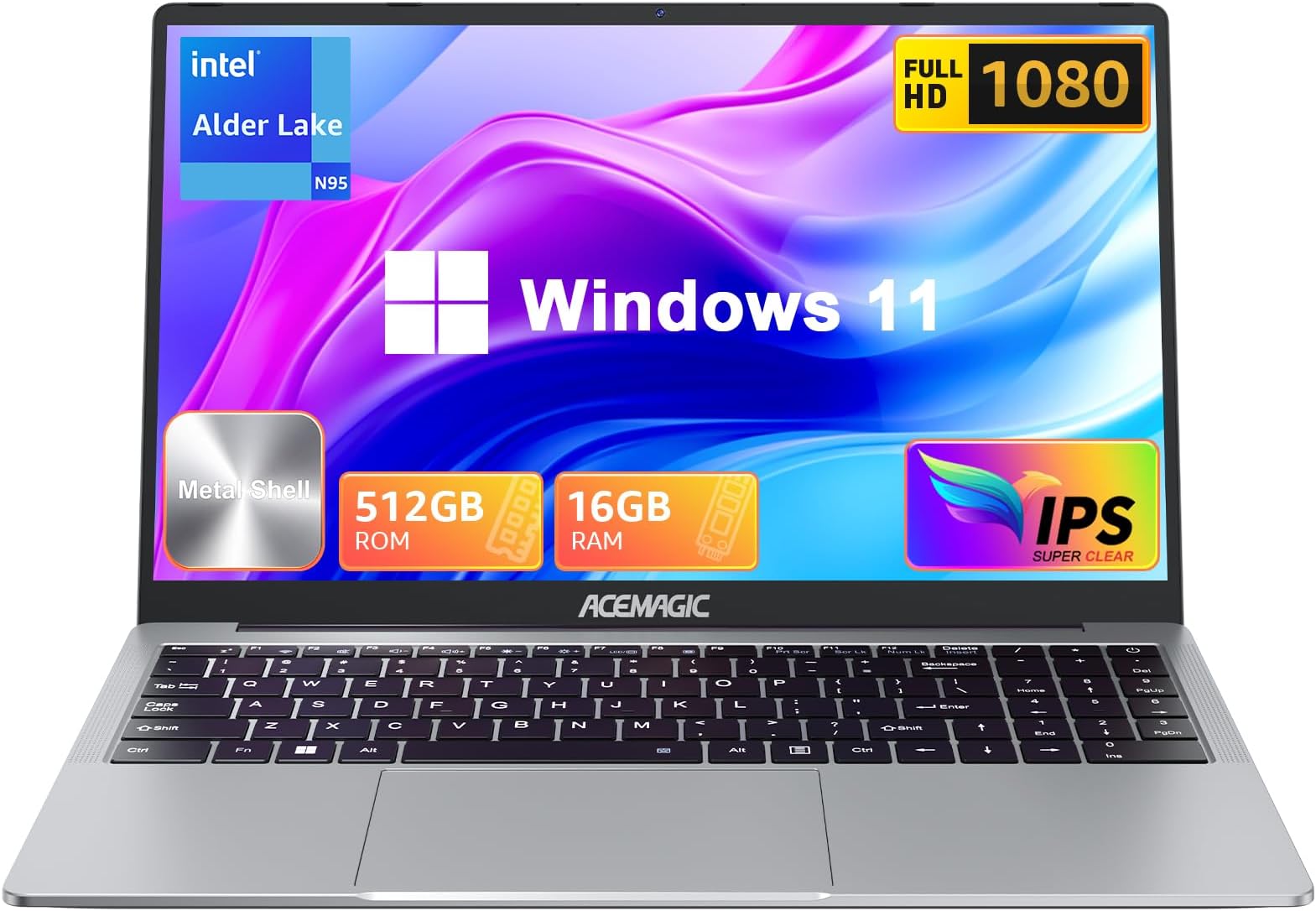 Amazon.com: ACEMAGIC Laptop Computer, 16GB DDR4 512GB SSD, 15.6 Inch ...