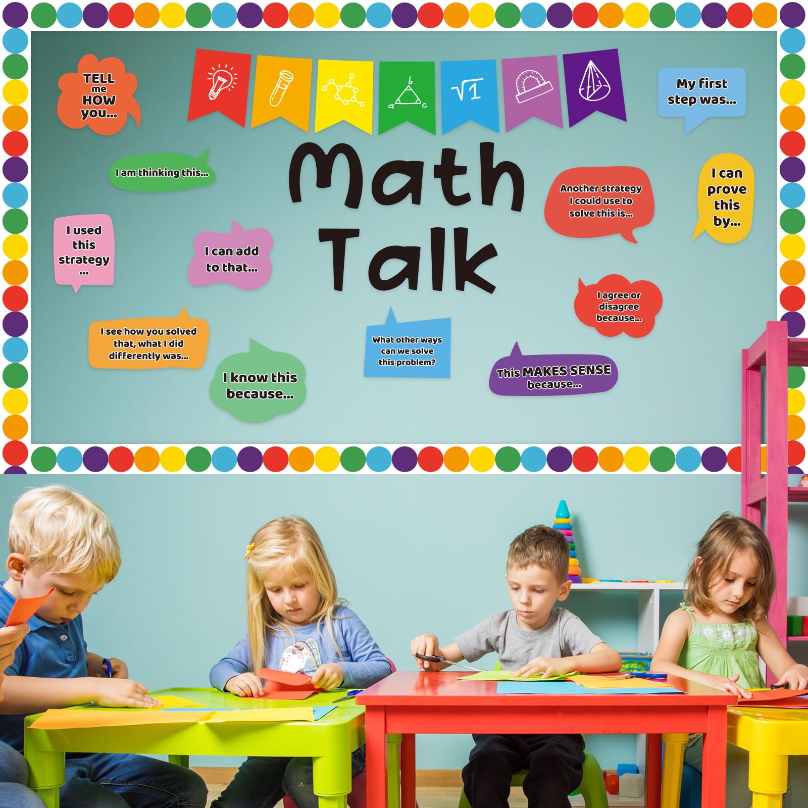 Math Talk Bulletin Board Set 85 Piece - Classroom Decorations For ...