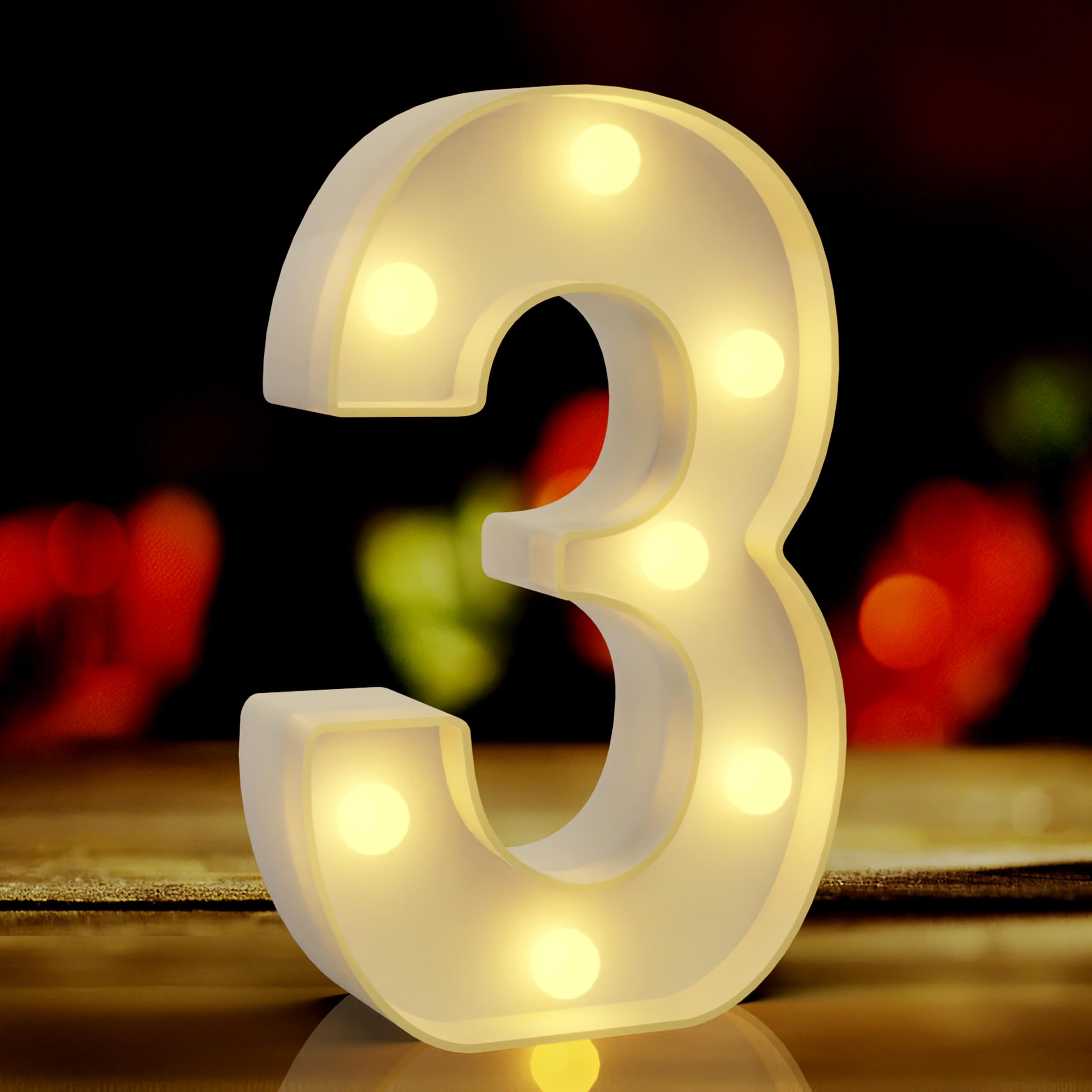 Amazon.com: Marquee Numbers 3, Number Blocks Birthday Decorations for ...