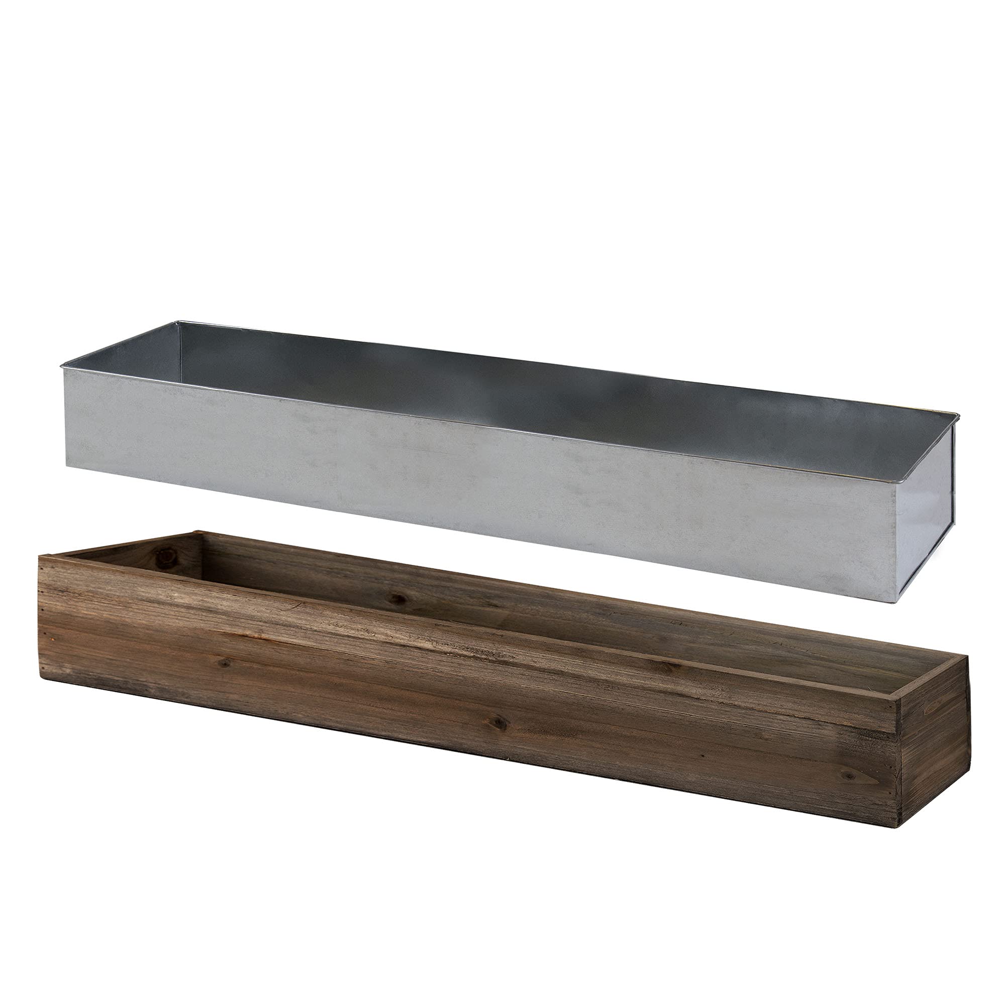 Buy CYS EXCEL Rectangle Wood er Box with Removable Zinc Metal Liner (H ...