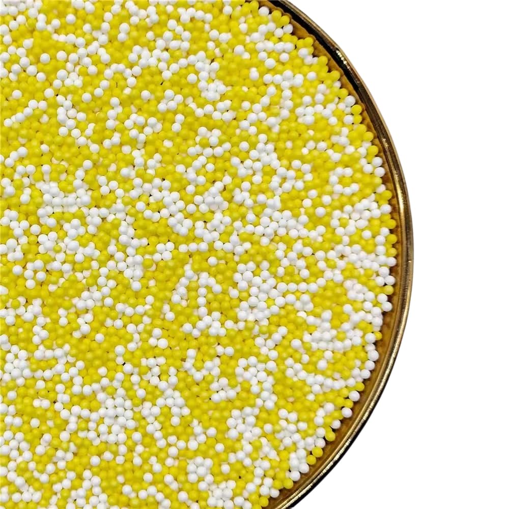Amazon.com: Sprinkles130g/4.6oz, White Yellow Edible Pearl Sprinkles ...