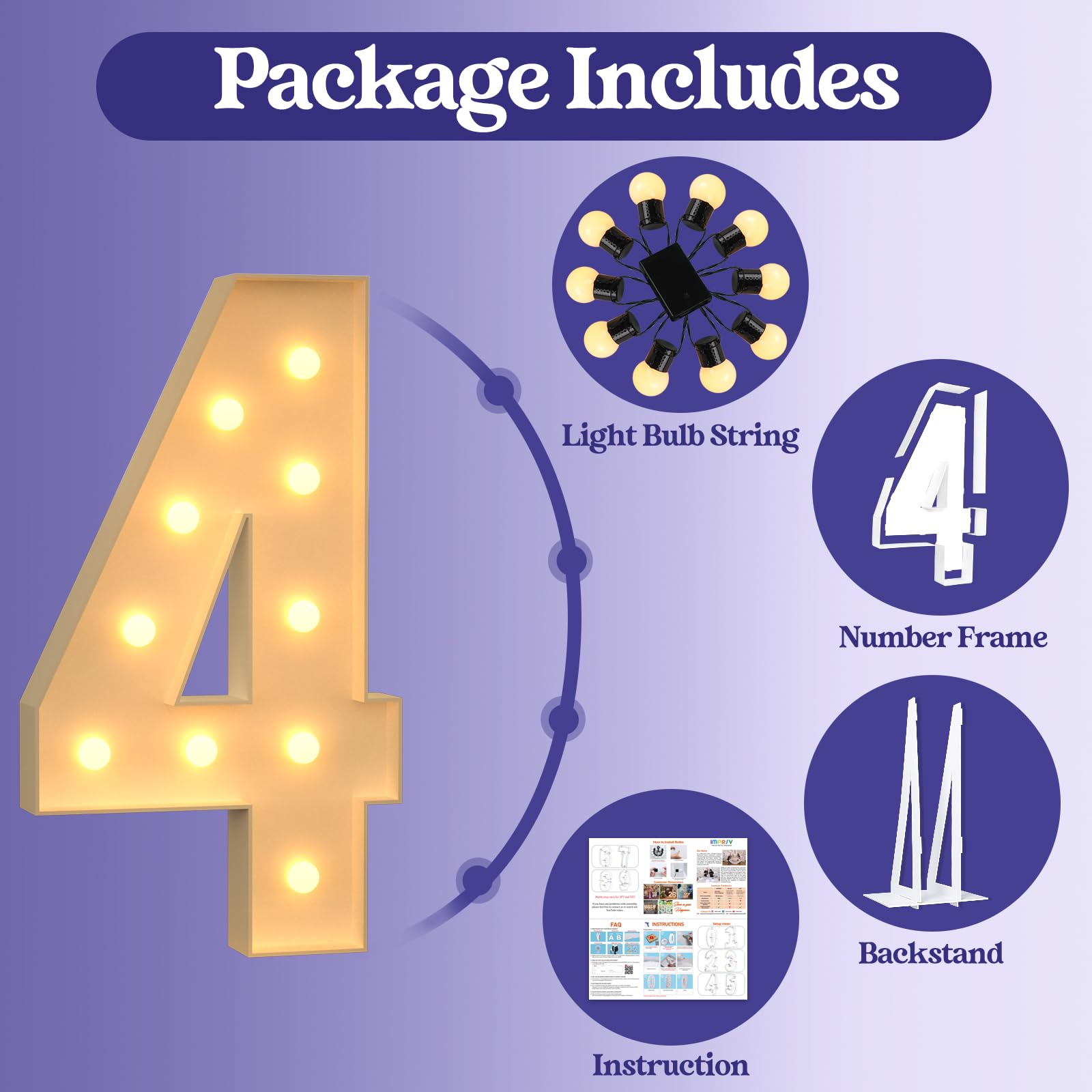 Snapklik.com : 4FT Marquee Light Up Numbers, Large Marquee Numbers For ...