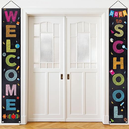 Whaline Welcome Door Banner Back To School Door Sign First Day of ...