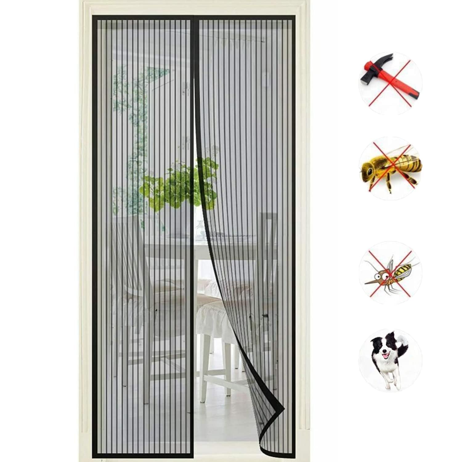 Buy Magnetic Fly Screens Doors, Fit 37x82 Inch Door Fly Screens with ...