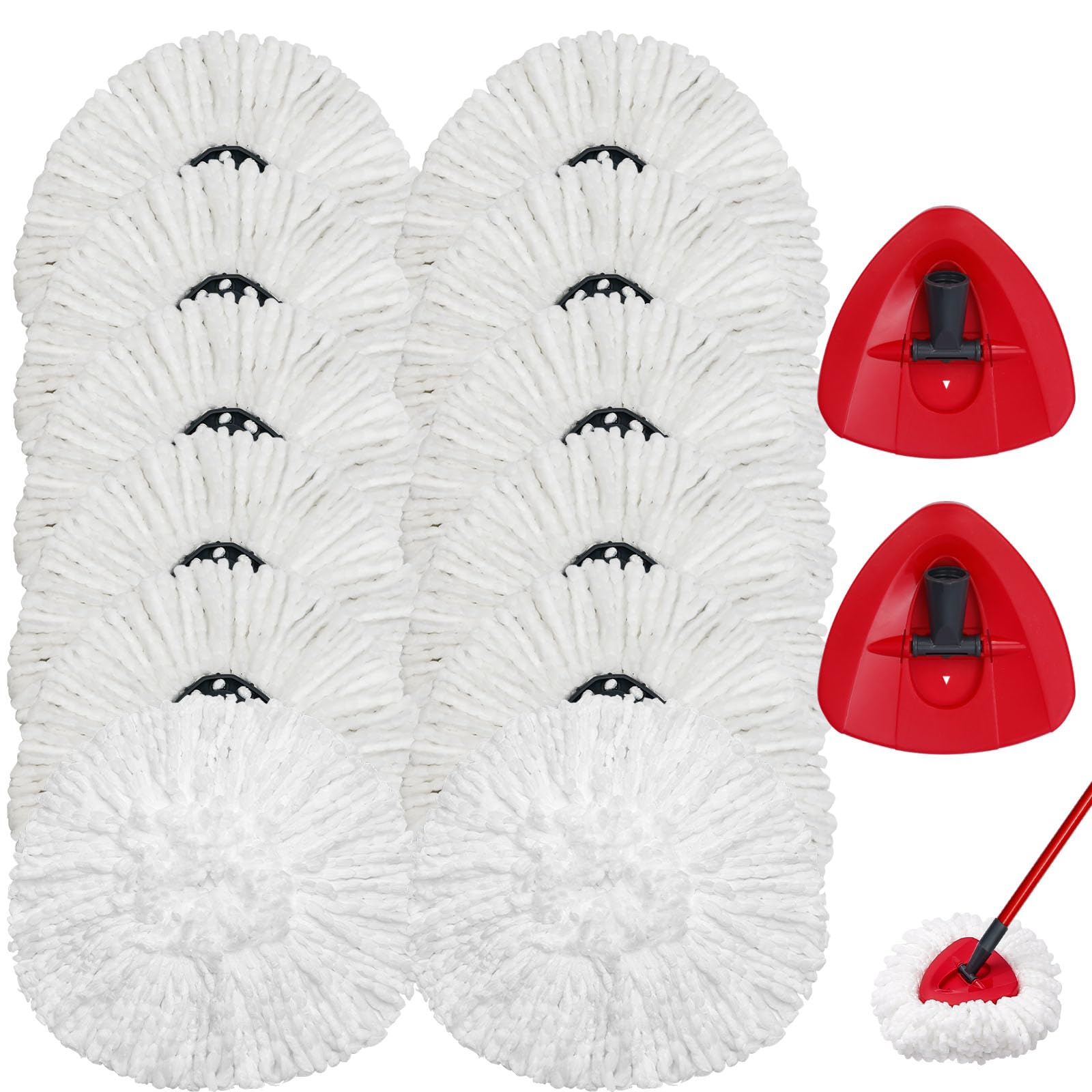 Snapklik.com : 12 Pack Reusable Mop Replacement Heads For Triangle Spin ...