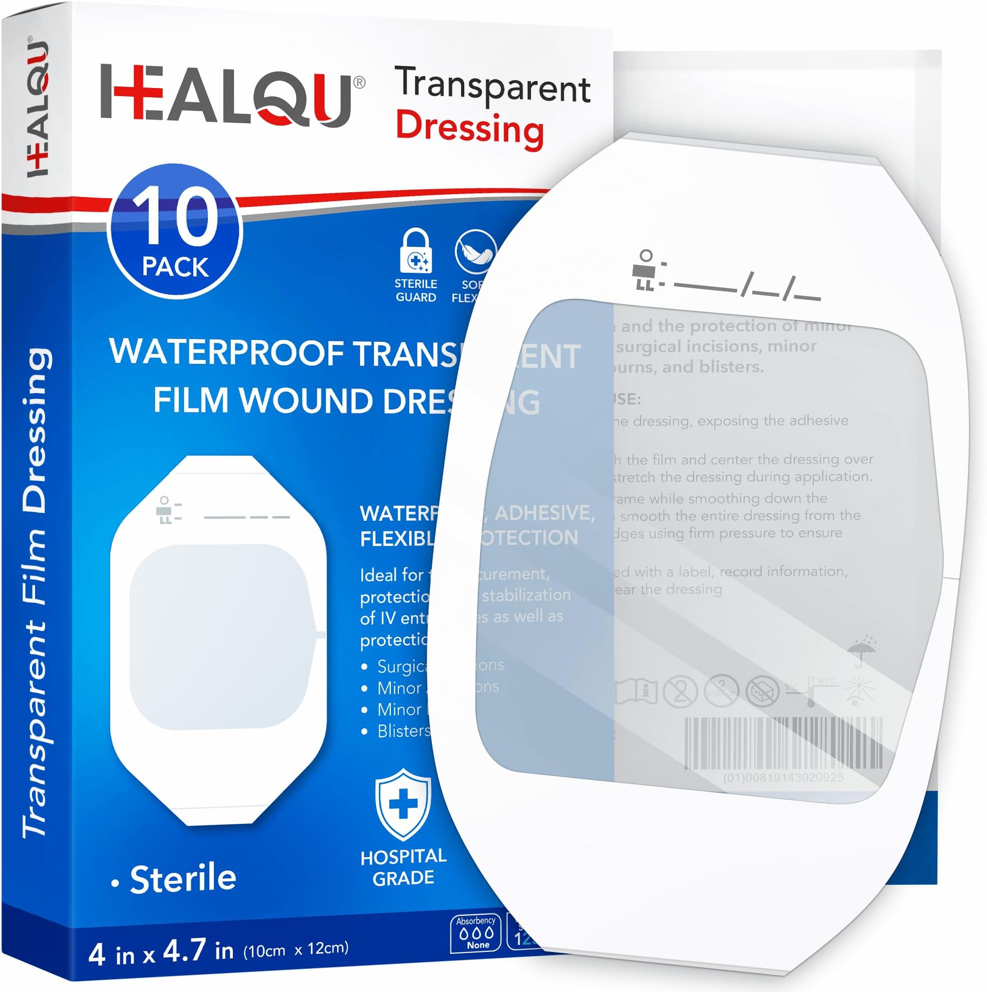 Transparent Film Dressing 4 X 4 75 10 Pack Waterproof | Desertcart INDIA