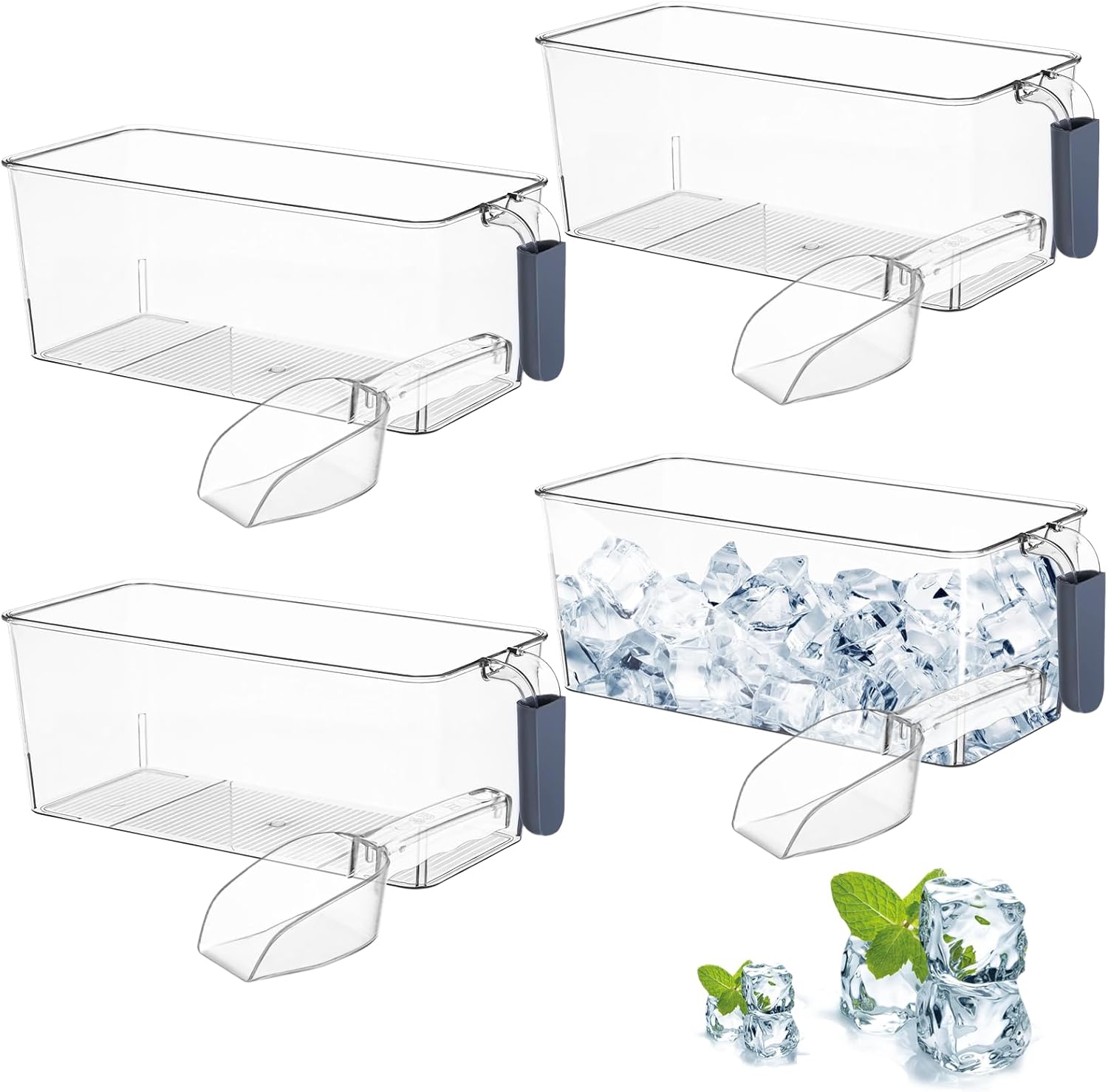 Amazon.com: 4 Set Clear Storage Bins with Scoops Stackable, Acrylic ...