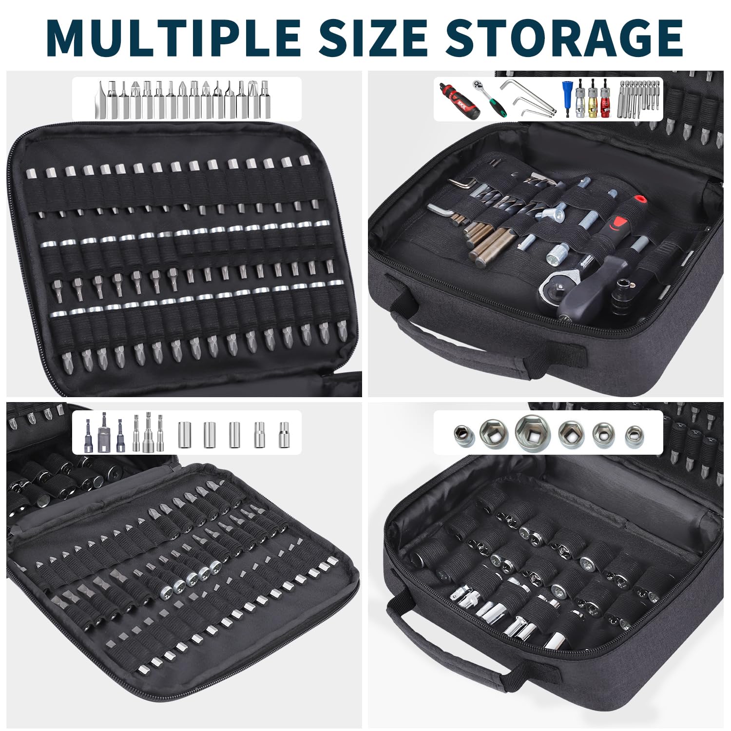 Snapklik.com : ZIORS Portable Drill Bit Organizer Bag,Brill Bit Holder ...