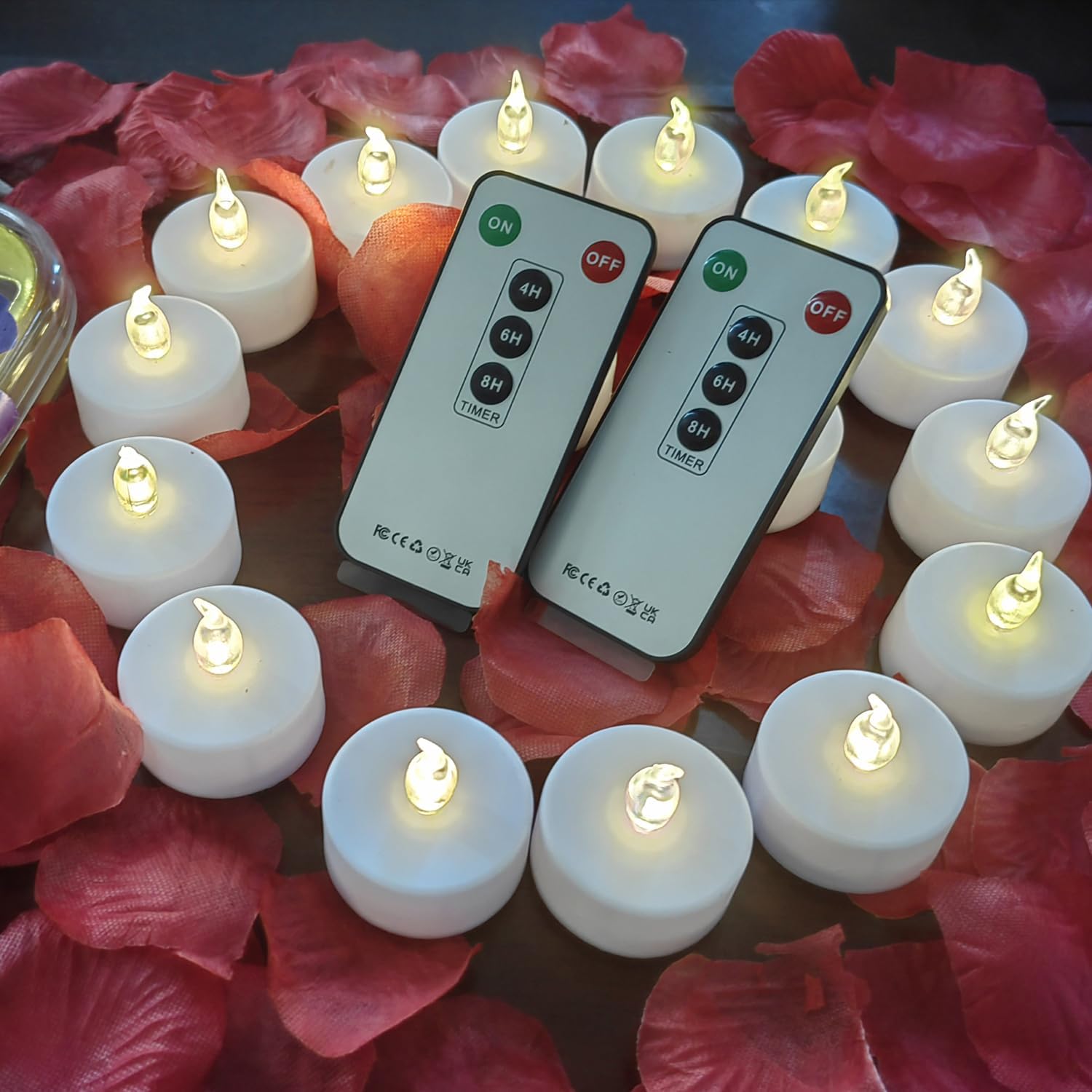 Amazon.com: Tea Light Candles with Remote Control,Flickering Flameless ...