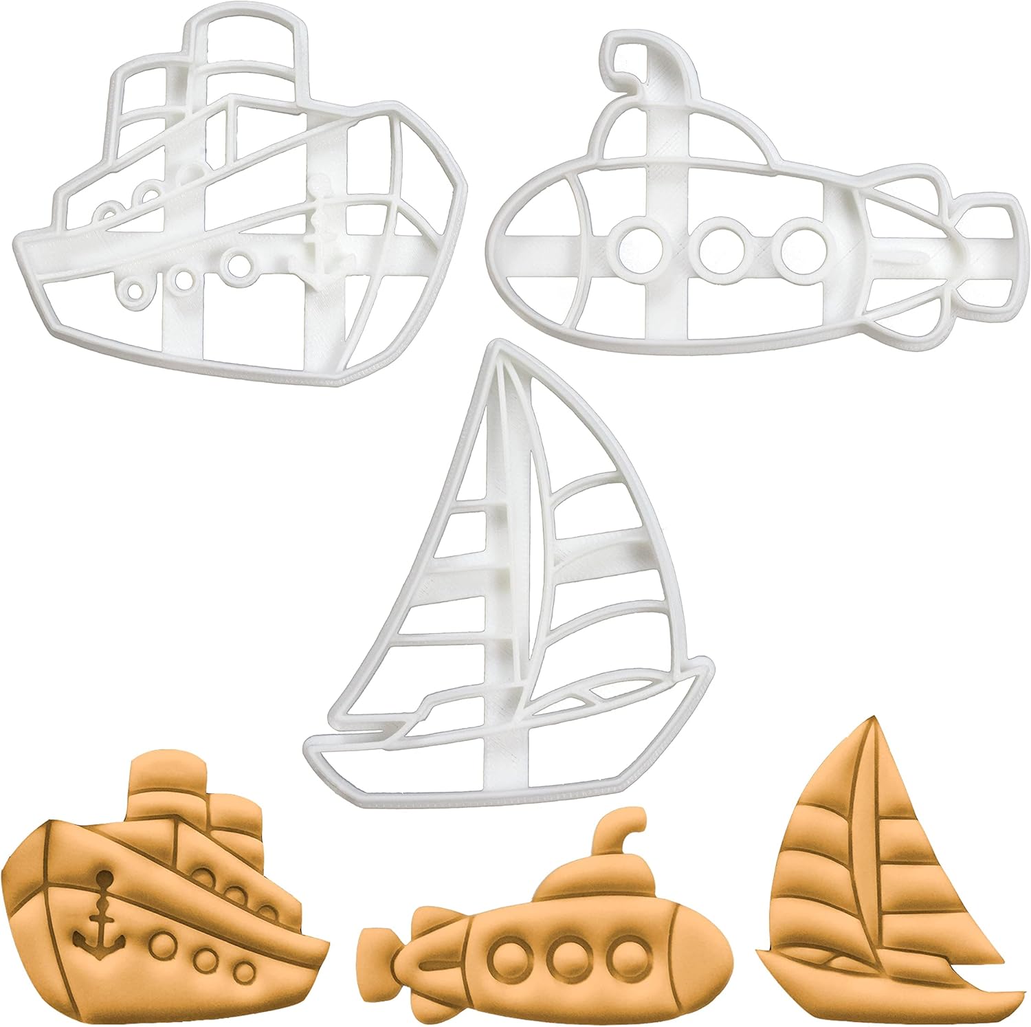 Amazon.com: Set of 3 Marine Transport cookie cutters (Designs: Ferry ...