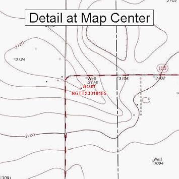 Amazon.com : USGS Topographic Quadrangle Map - Acuff, Texas (Folded ...