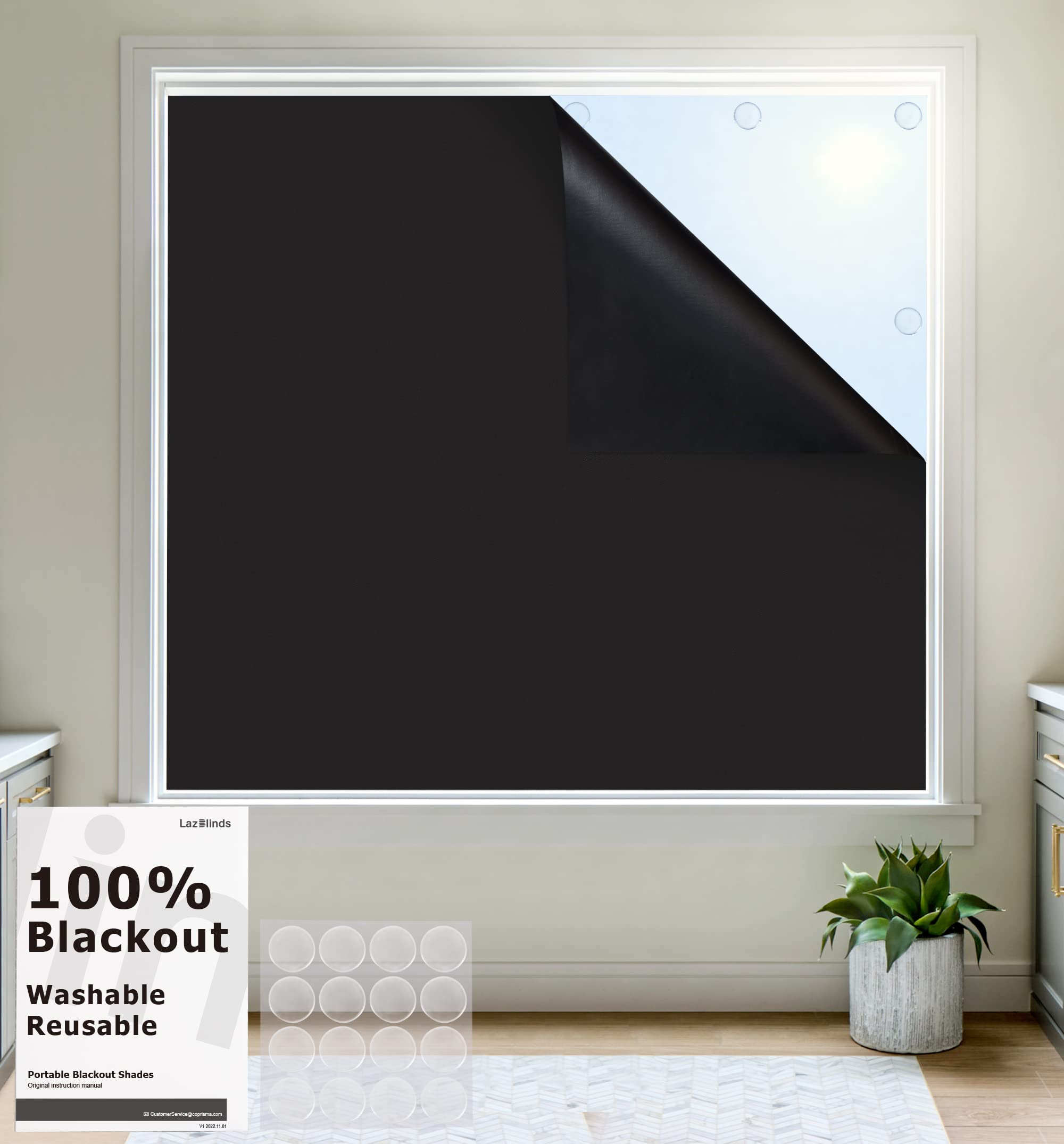 LazBlinds Portable Blackout Curtain, Travel Blackout Curtains ...