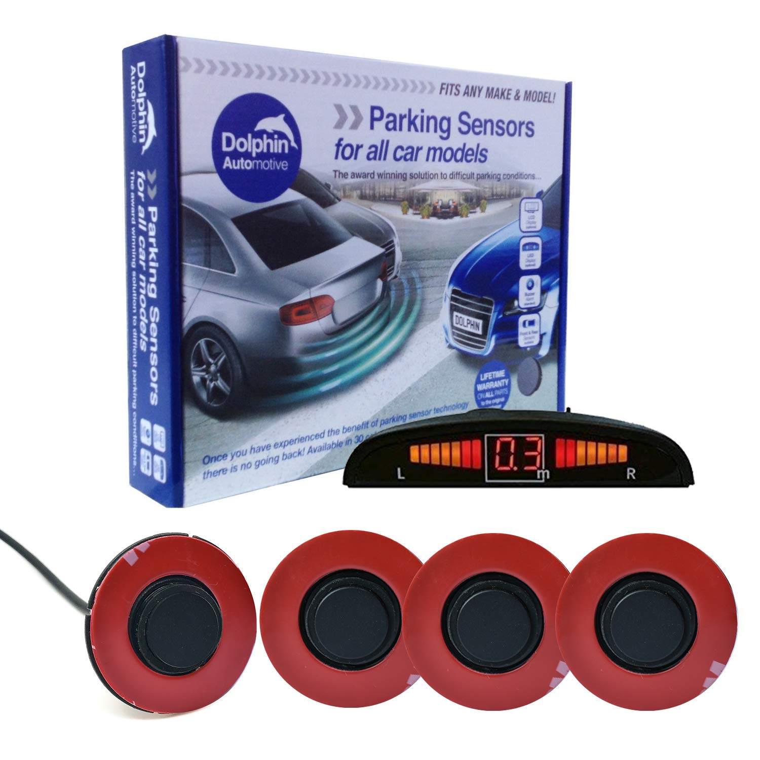 Buy Dolphin DFM450 Reverse Parking Sensors Flush OEM Style 4 Ultrasonic ...