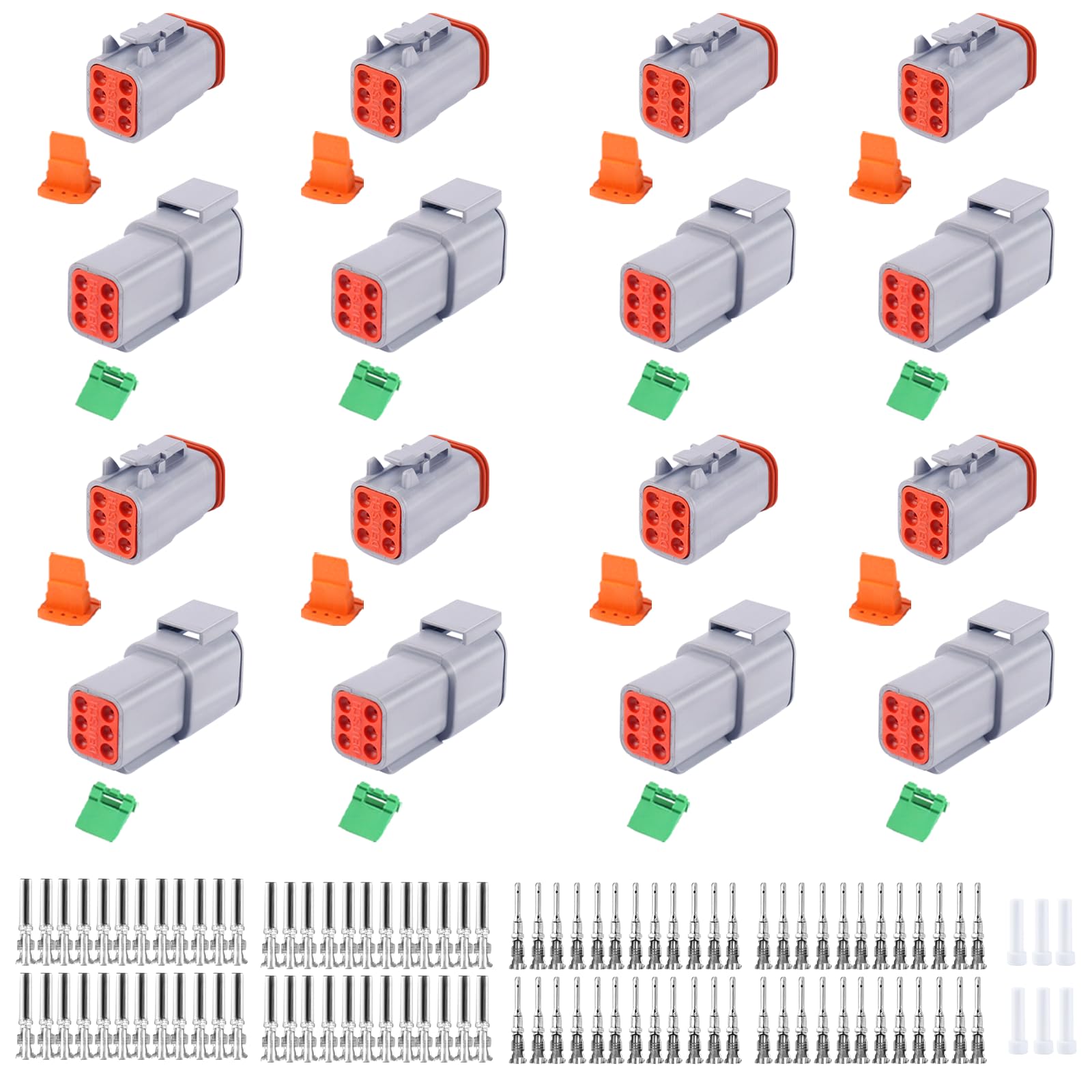Amazon.com: 134 PCS Deutsch DT Grey 6 Pin Connectors 8 Set, Waterproof ...