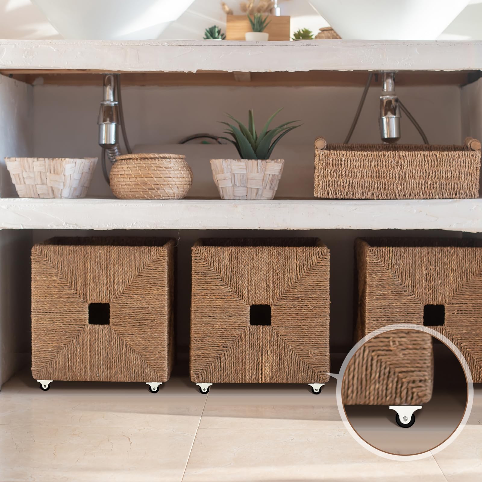 Snapklik.com : Maitys 24 Pcs 1" Small Casters Wheels Mini Rigid Non ...