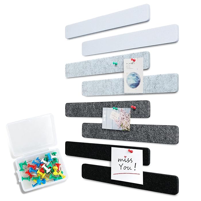 Buy Uoisaiko Felt Pin Board Bar 15"x2", Pack of 8 Bulletin Board Strips ...