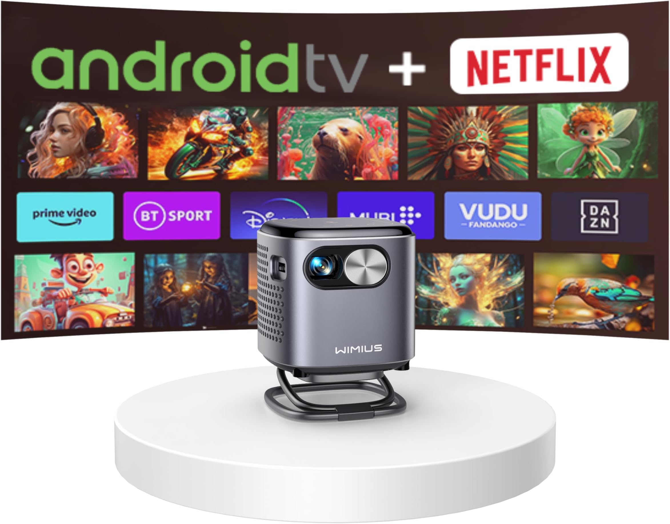 Amazon.co.jp: 【Android TV11.0搭載&進級版DLP】WiMiUS Q3プロジェクター小型【天井投影/自動垂直台形補正 ...