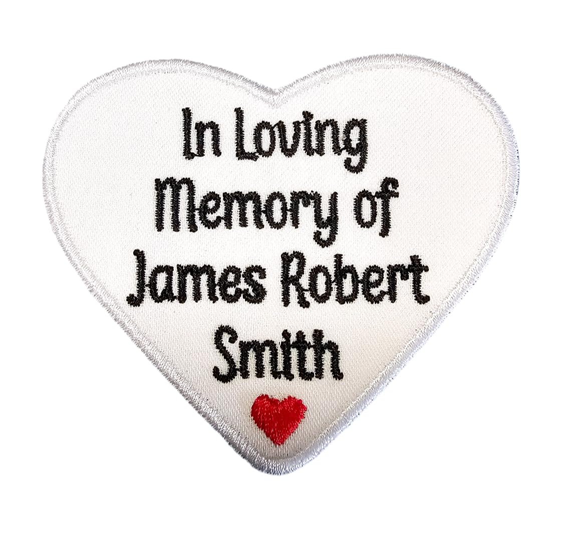 Amazon.com: In Memory Patch CUSTOM Heart Iron on or Sew On Memorial ...