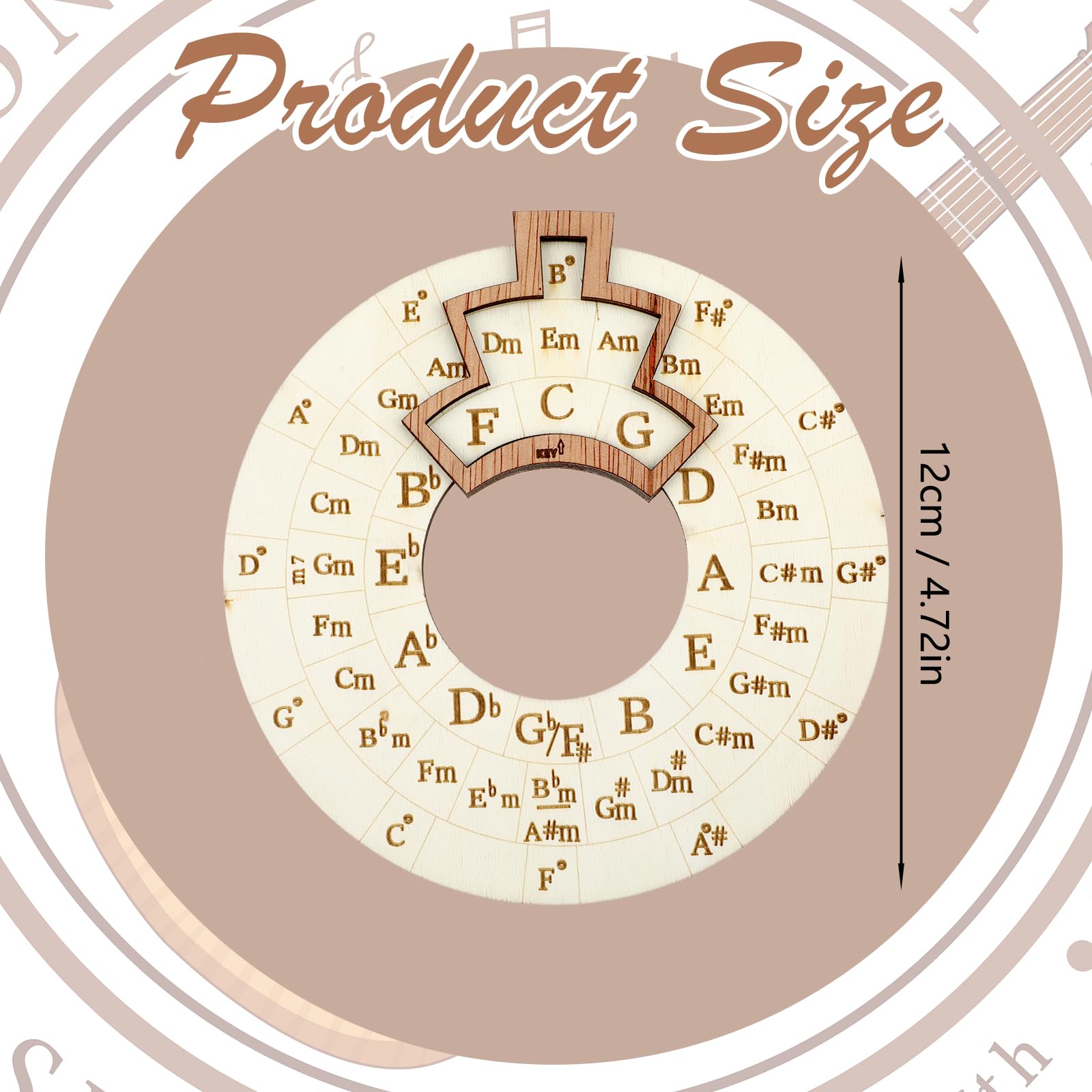 Buy ZEYIYER Circle of Fifths Wheel, Wooden Melody Tool, Bass Guitar ...