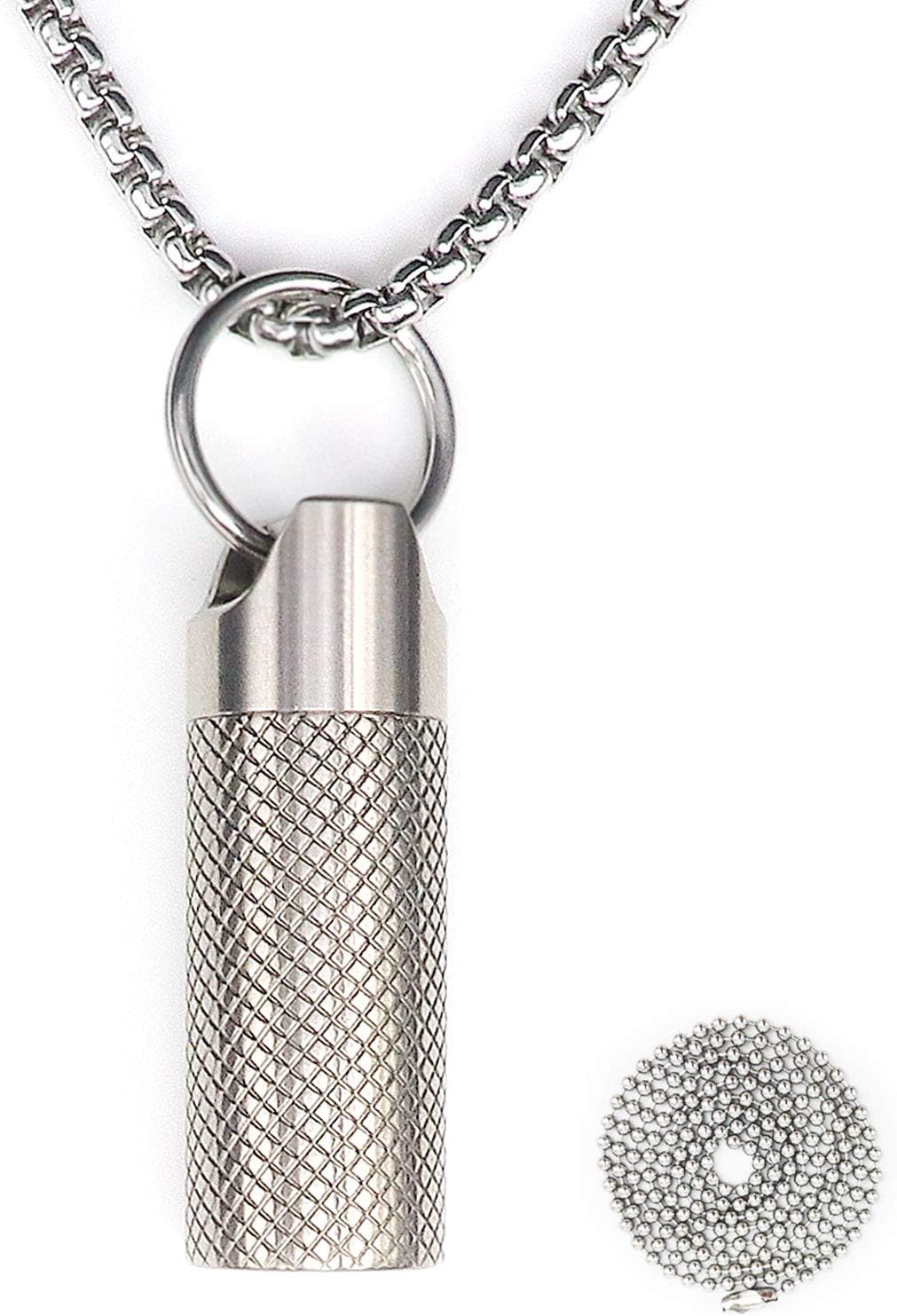 Amazon.com: Haxtec Small Pill Box Titanium Pill Fob Necklace Nitro Mini ...