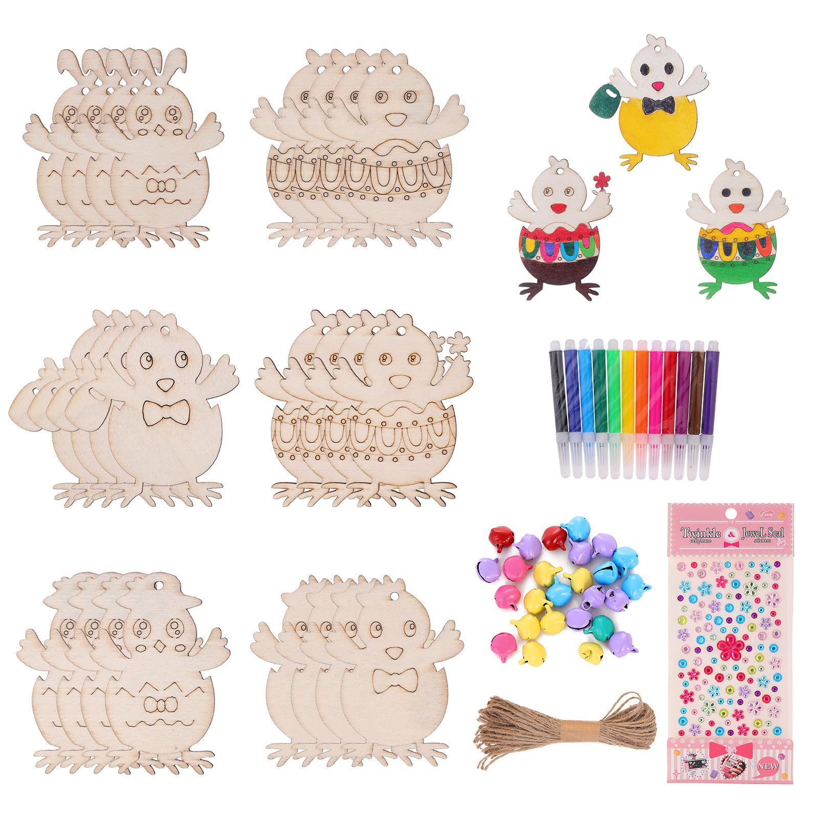 HBell Easter Wooden Crafts Wood Ornaments Kits,Easter Wooden Chick ...