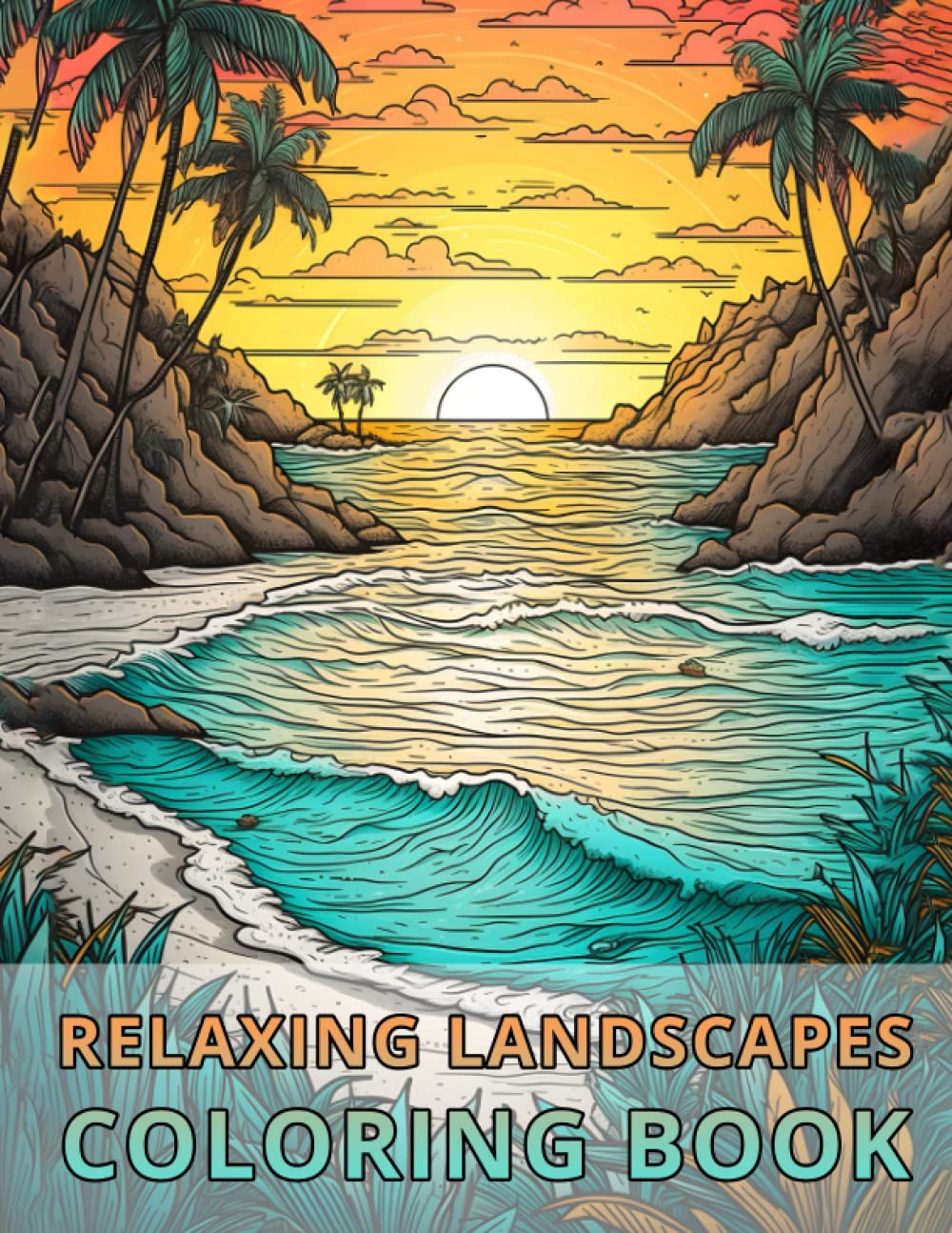 Relaxing Landscapes Coloring Book: Book for Adults | Stroke recovery ...