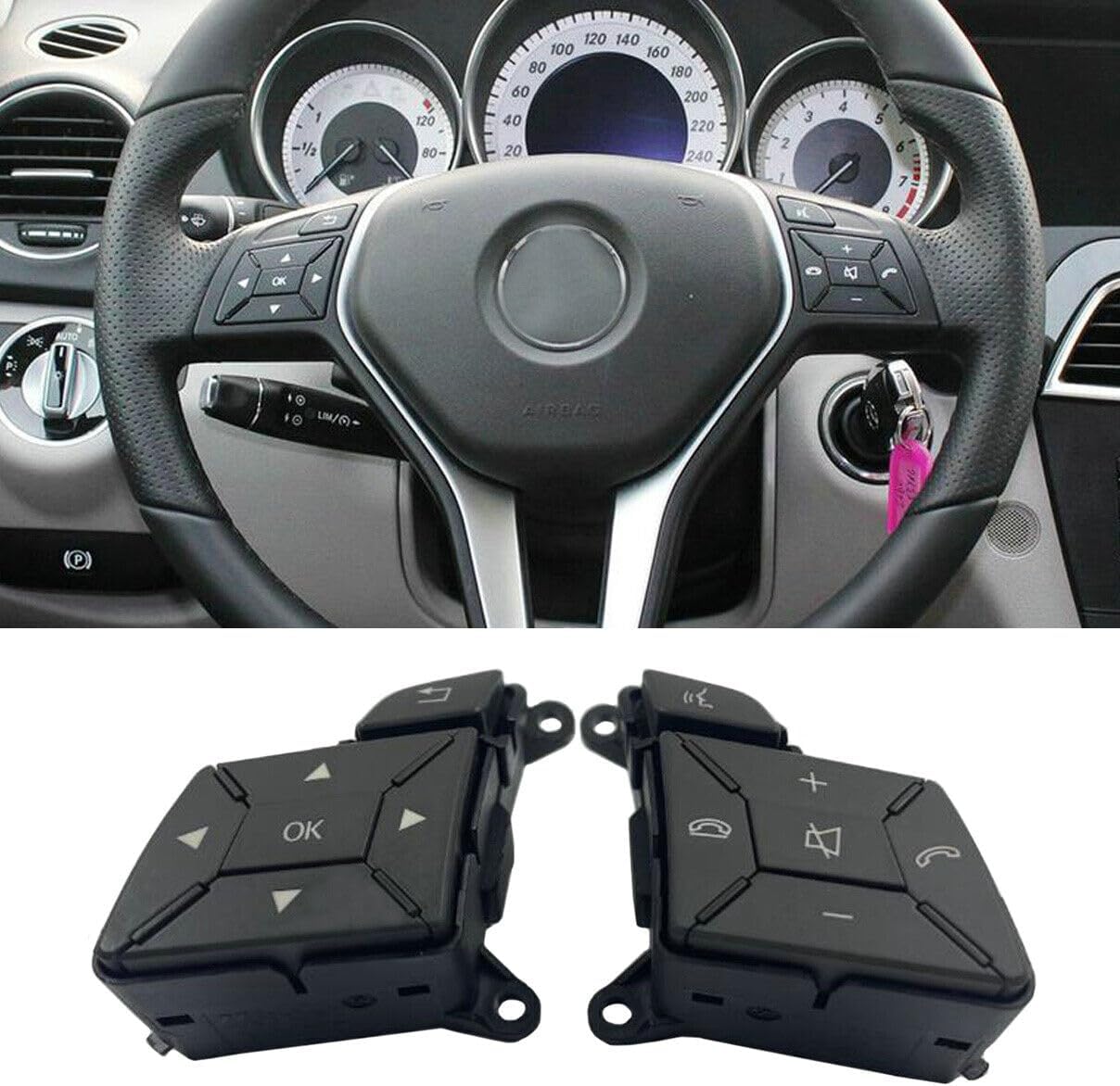 Amazon.com: 2Pcs/Set Left + Right Auto Steering Wheel Control Menu ...