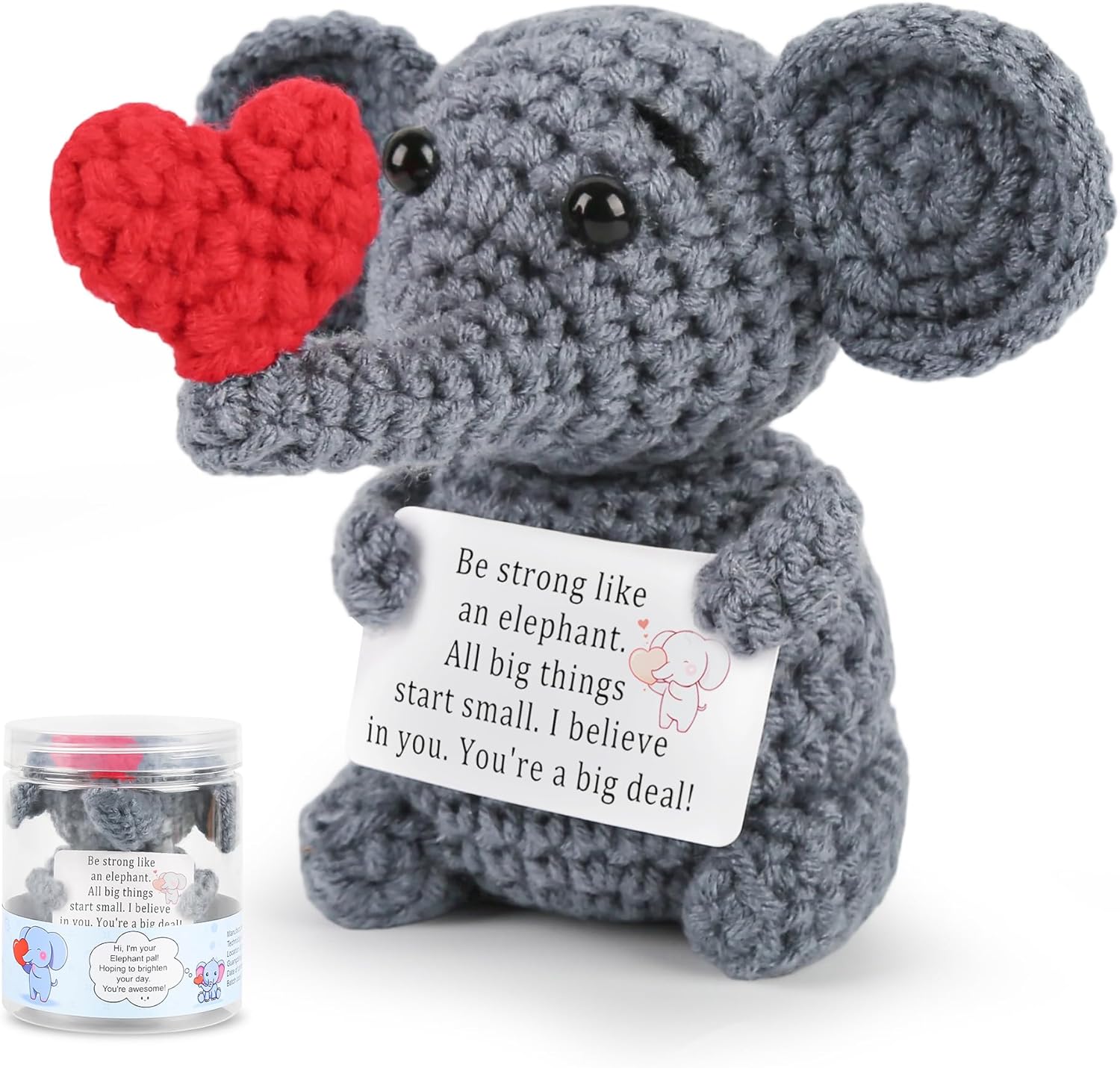 Amazon.com: Kovtesiu Positive Crochet Elephant Inspirational Christmas ...