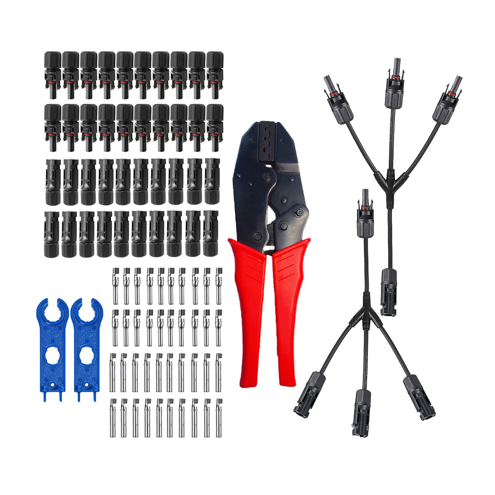 Buy 20 Pairs Male/Female Solar Panel Cable Connectors with Crimping ...