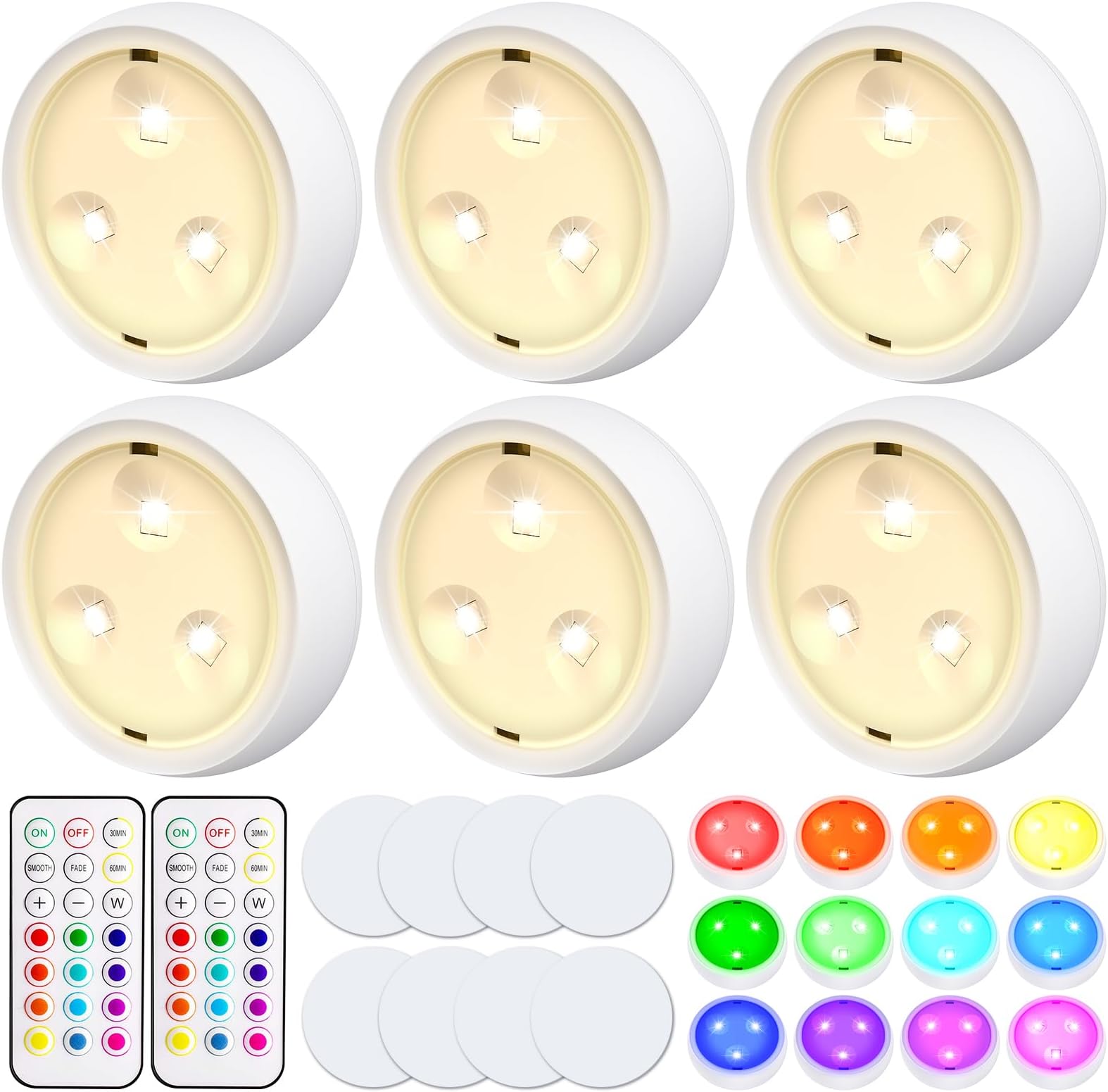 Cadrim Puck Lights, 13 Colors Changeable LED Puck Lightings, LED Lights ...