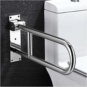 Amazon.com: Bathroom Safety Grab Bars Flip Up Toilet Grab Rails 304 Stainless Steel Handicap ...
