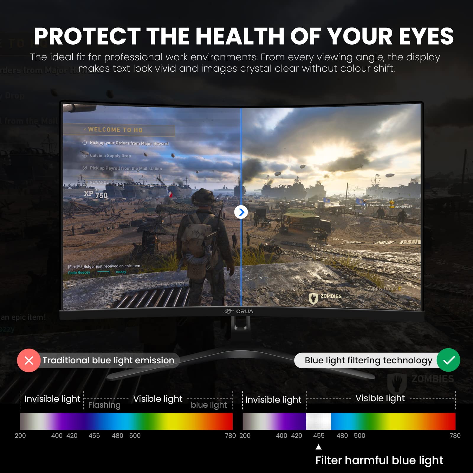 Snapklik.com : CRUA 27 144Hz/180Hz Curved Gaming Monitor, FHD 1080P VA ...