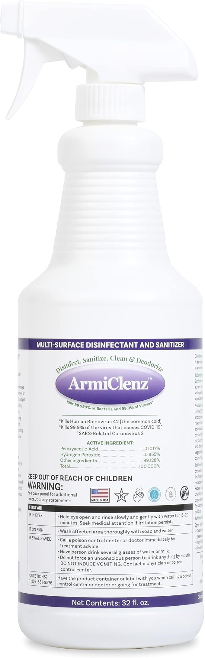 Amazon.com: ArmiClenz Disinfectant Spray - EPA Registered Antibacterial ...