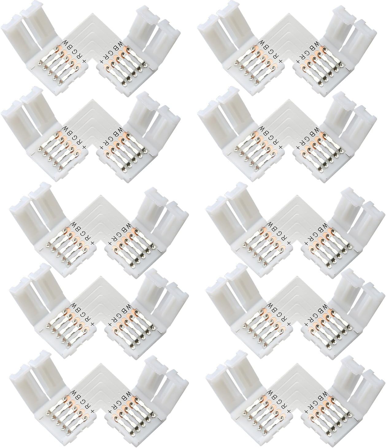 Amazon.com: 10 Pcs L-Shape 5 Pins Connector RGBW FPC LED Light Strip ...