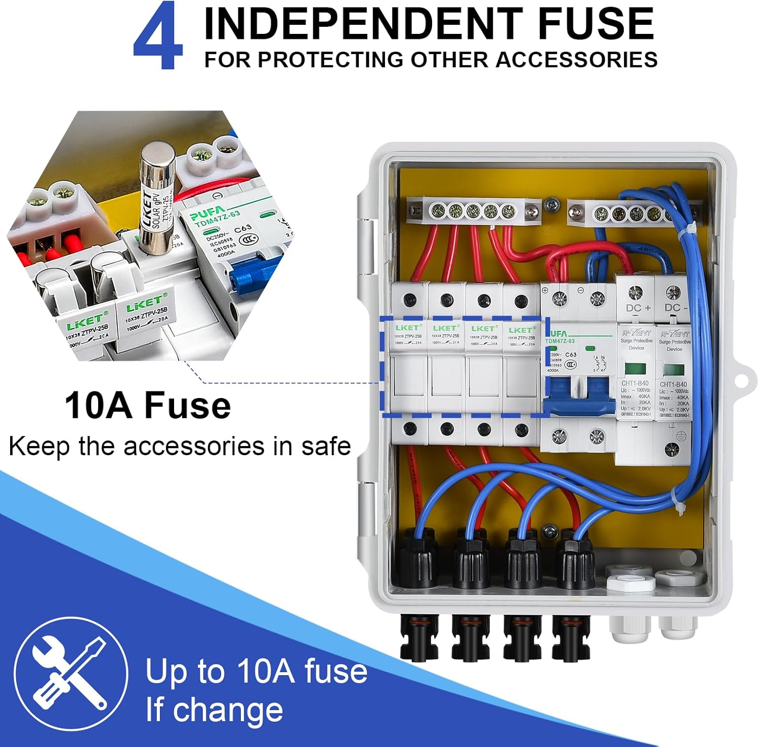 ECO-WORTHY 4 String PV Combiner Box with Lightning Nepal | Ubuy