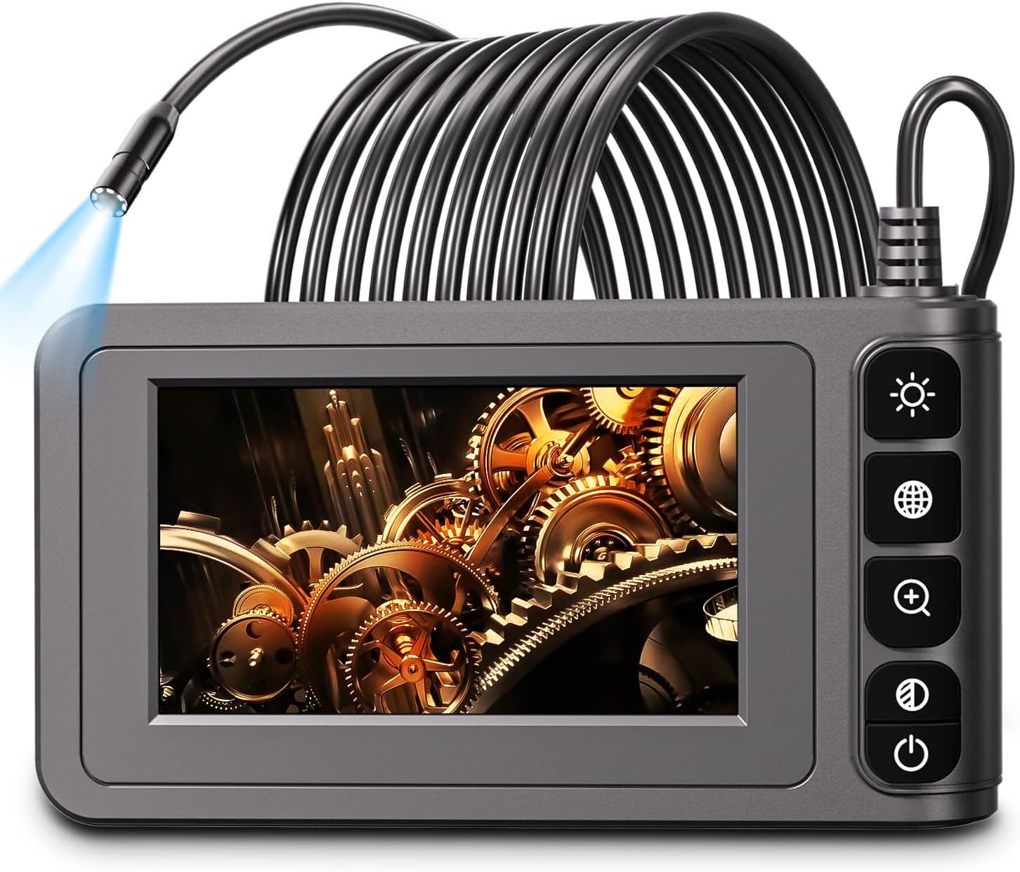 Industrial Borescope, SKYBASIC 4.3" Inch Digital Endoscope 16.5-Foot ...