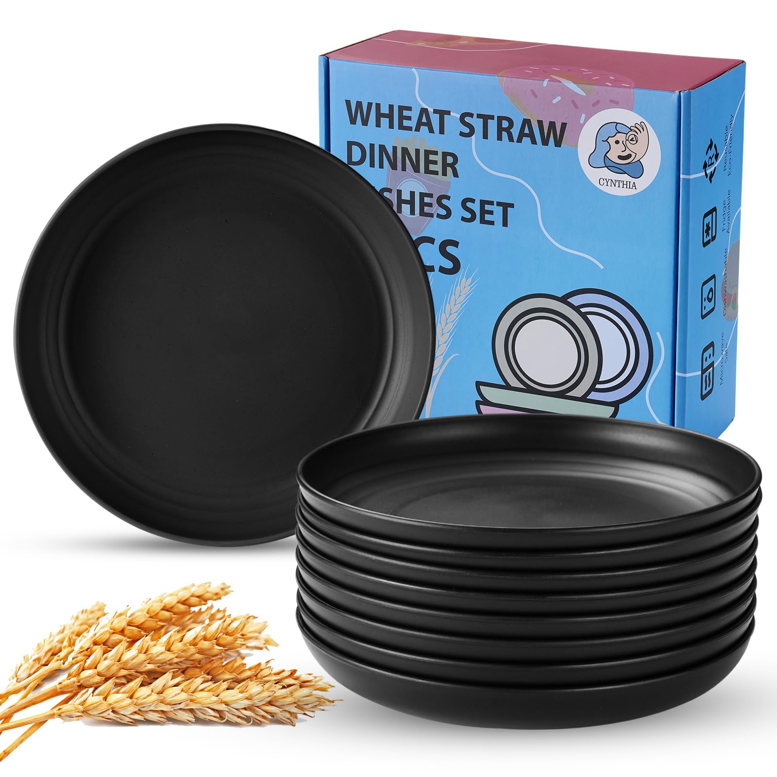 Amazon.com | CYNTHIA Plastic Plates 9 Inches Party Kitchen Dinner ...