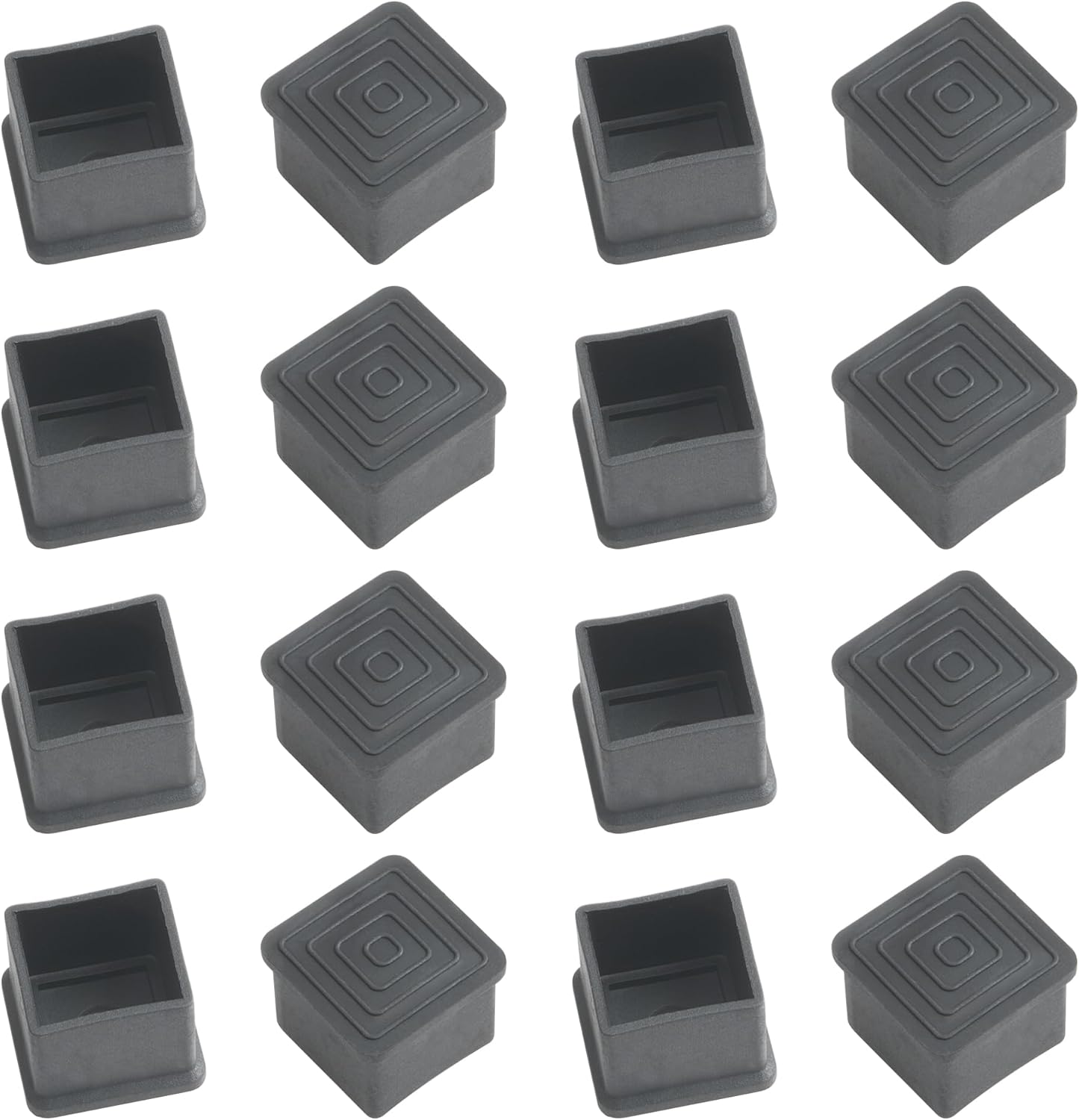 Rrina 16Pcs 1"x1" Square Rubber Furniture Leg Caps Chair Cover Foot ...