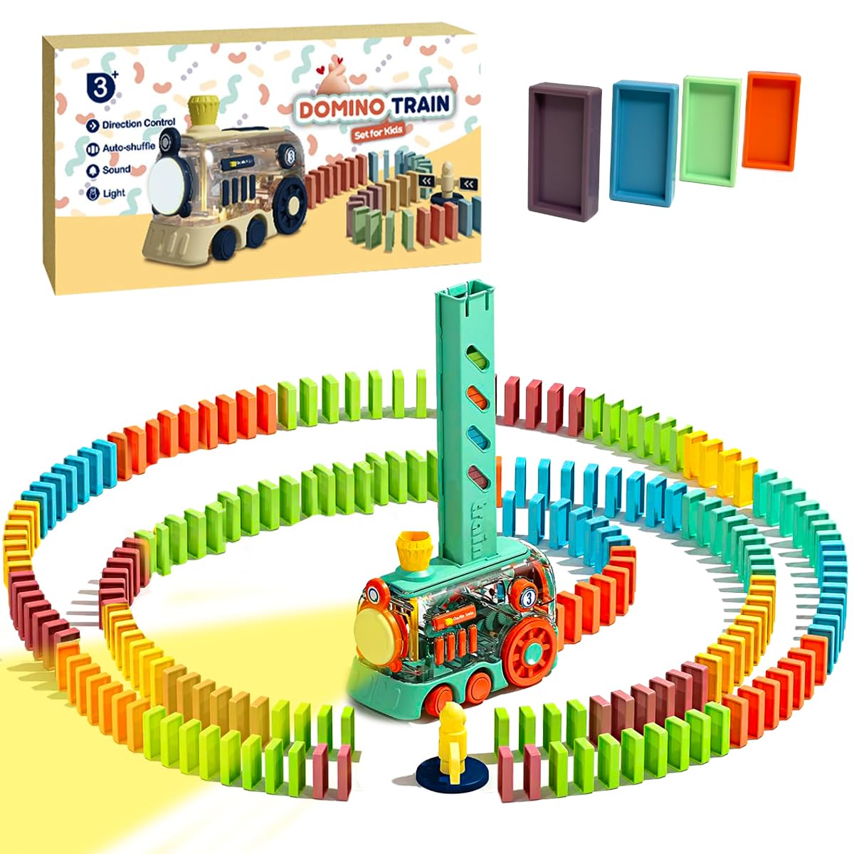 Electric Domino Shuttle Train Toy Set Shuffle Direction Control ...