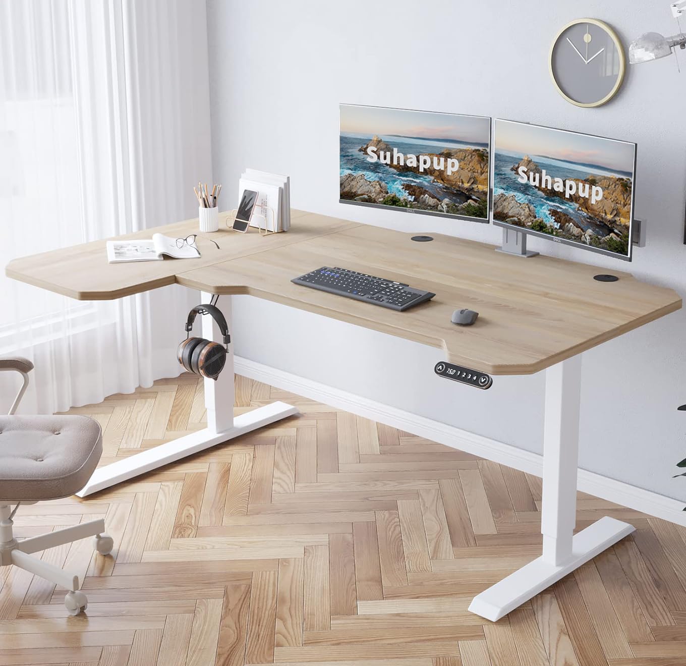 Amazon.com: Suhapup Electric Height Adjustable Standing Desk, Sit ...