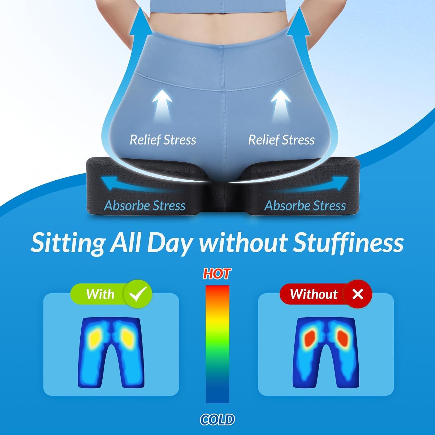 ZIKEE Office Seat Cushion with TPE Gel, Enhances Philippines | Ubuy