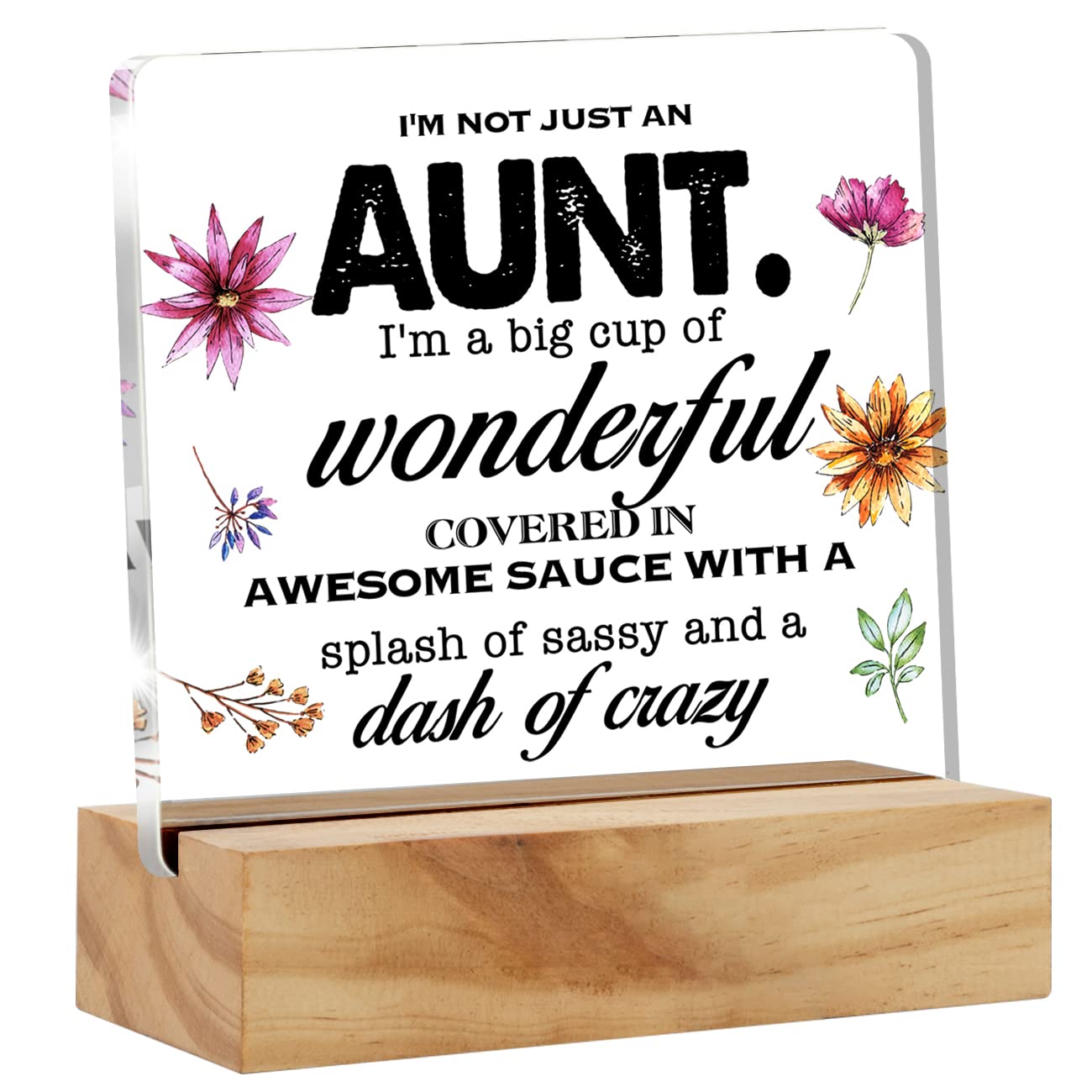 Funny Aunt Gifts From Niece Nephew, Aunt Gift Auntie Desk Decor Floral ...