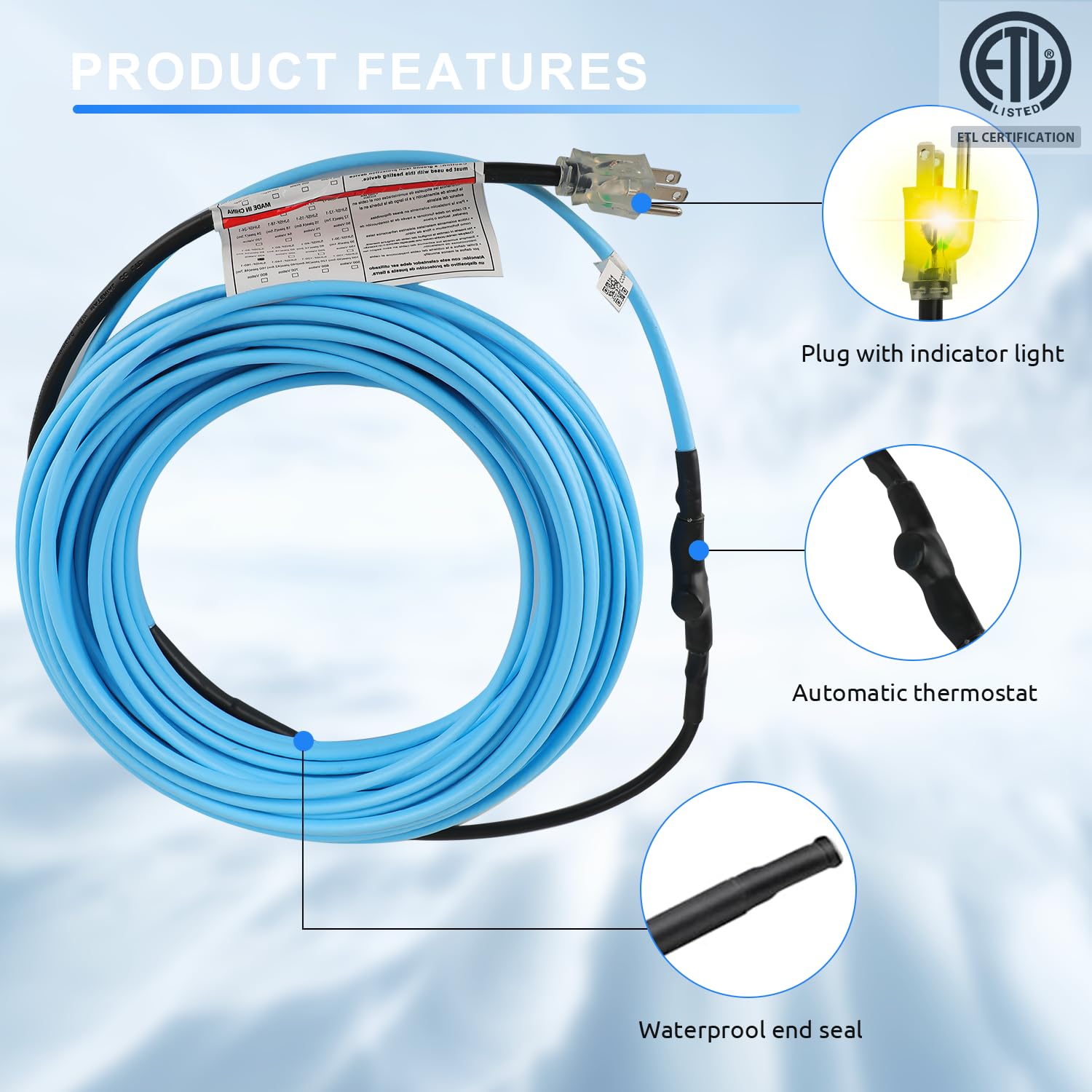 Snapklik.com : 5JHSF 18Ft High-performance Heat Trace For Pipes, Pre ...