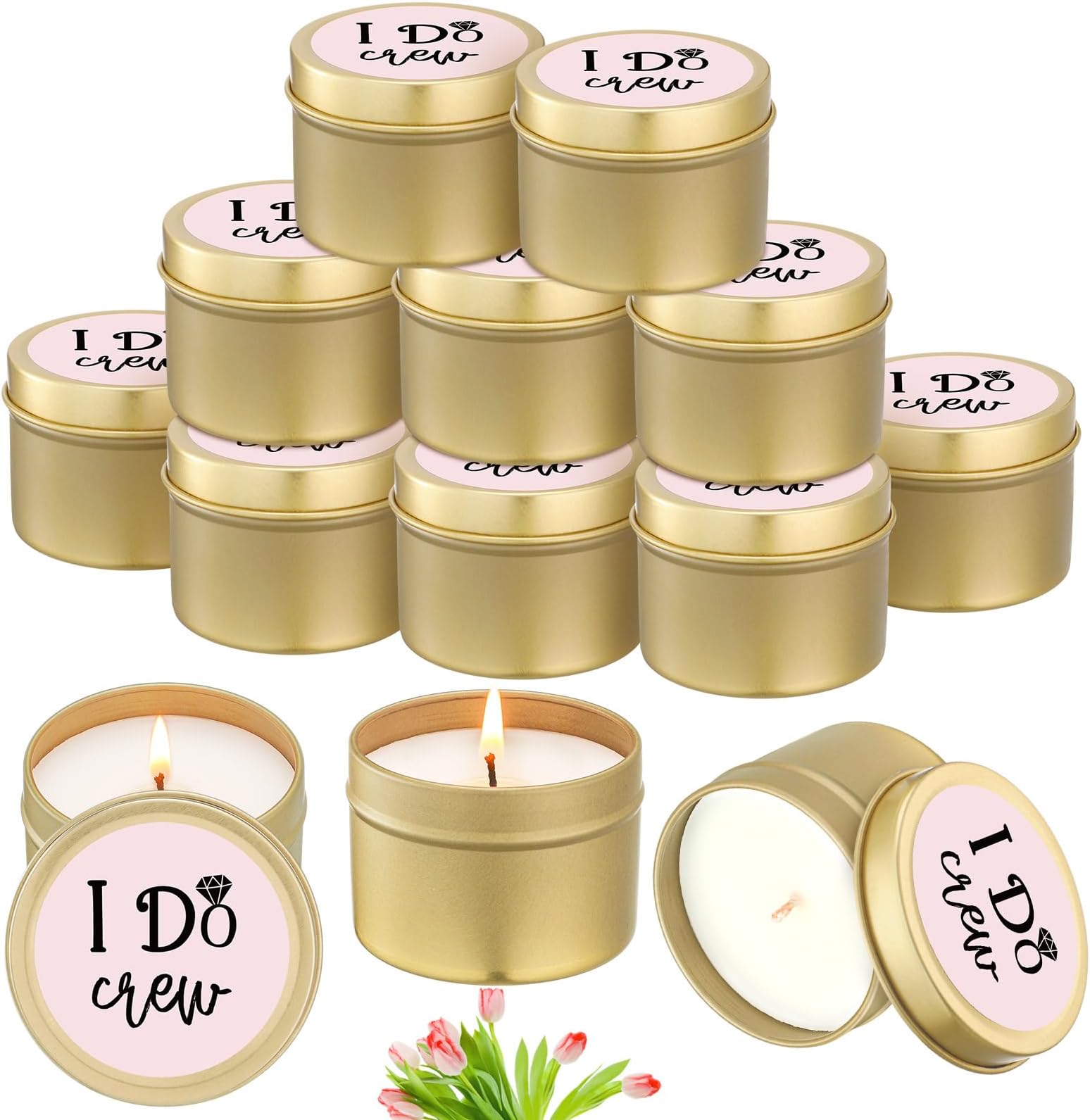 Amazon.com: Threlaco 12 Pcs Bridesmaid Candles Wedding Bridal Party ...