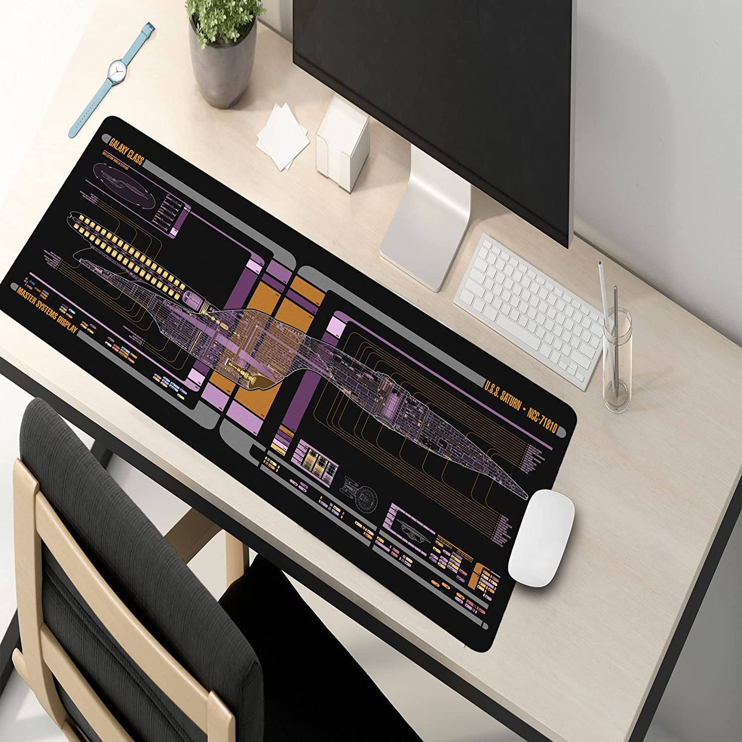 Galaxy Class USS Enterprise-D LCARS Schematic Desk Mat, 41% OFF